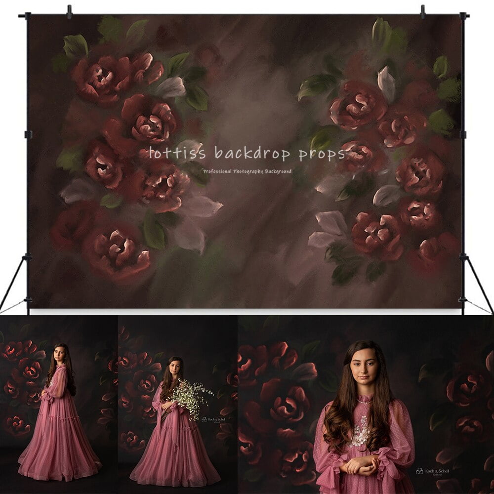 Fine Art Floral Backdrop Gril Portrait Photography Pregnant Woman ...