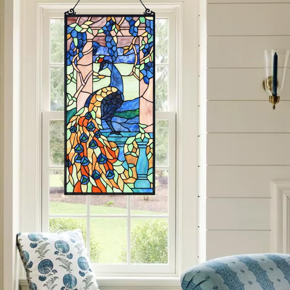 Fine Art Lighting - Handmade Tiffany Style Stained Glass Window Panel ...