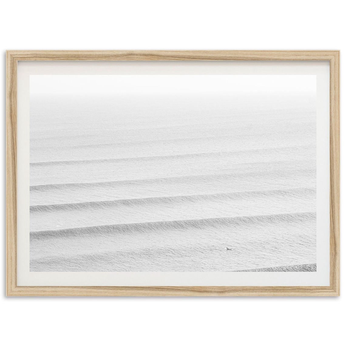 Fine Art Minimalist Surf Print - Black And White Ocean Wave Lines ...