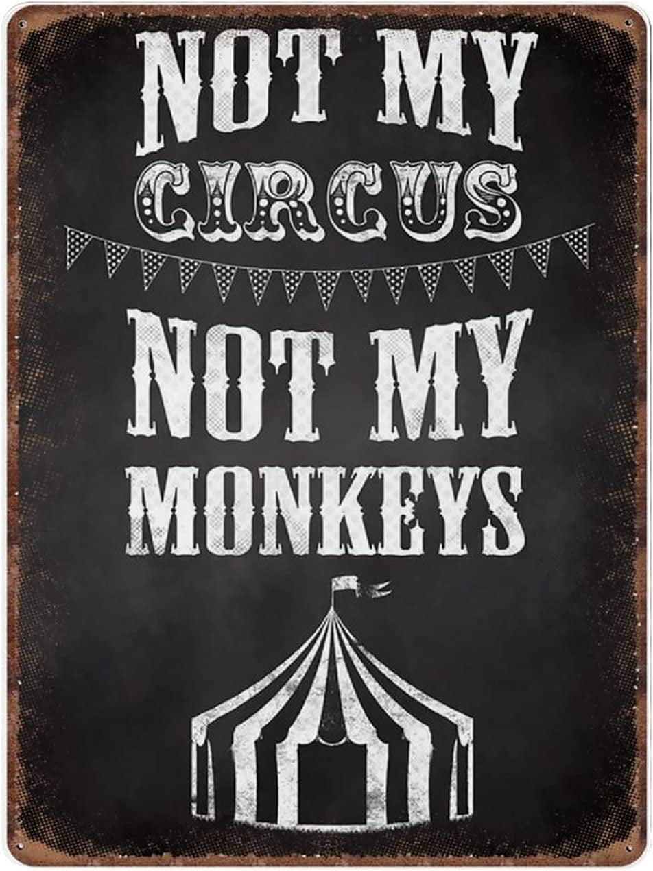 Fine-Art Print NOT My Circus Not My Monkeys Chalkboard Vintage Novelty ...