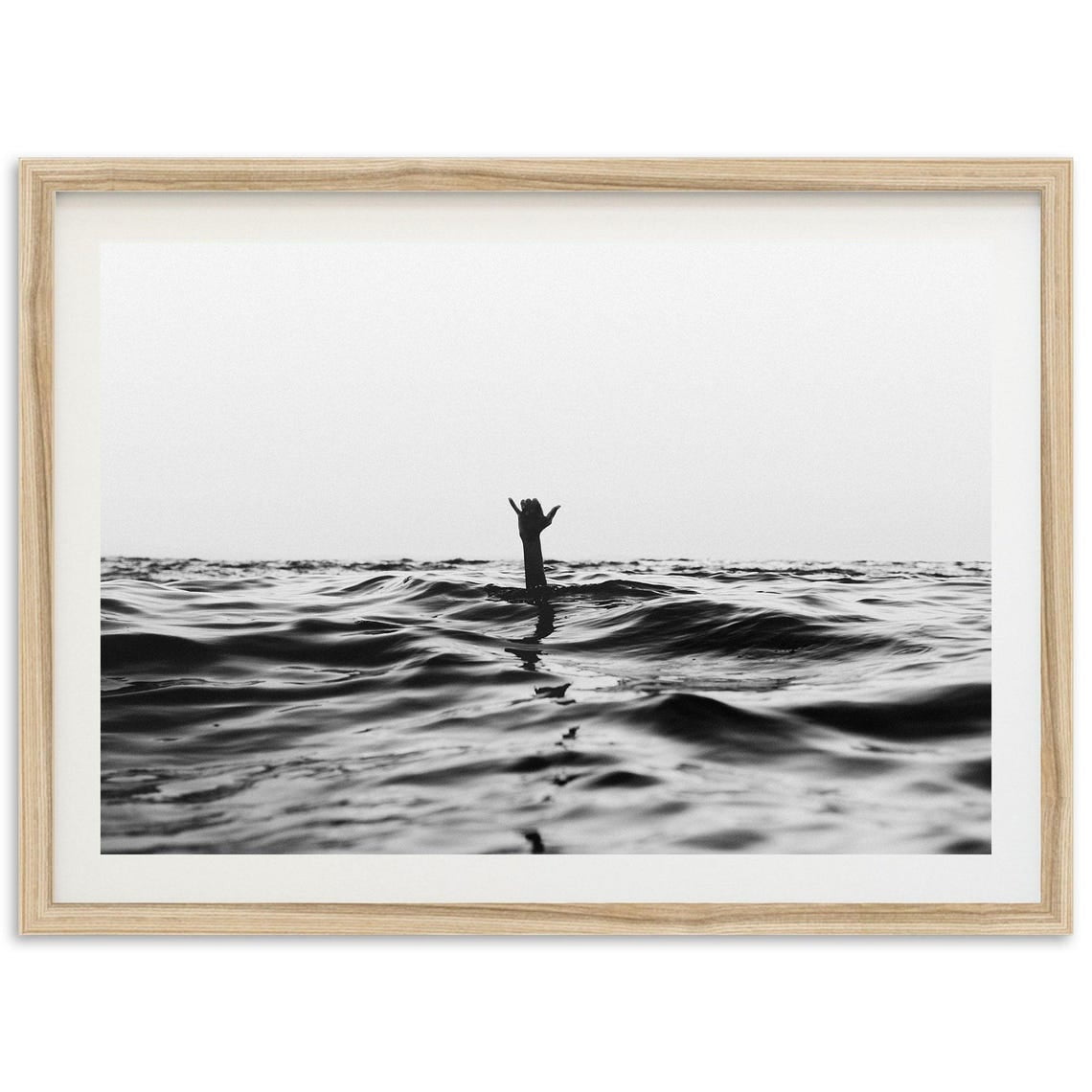 Fine Art Shaka Surf Print Coastal Wall Decor, Black And White Surf ...