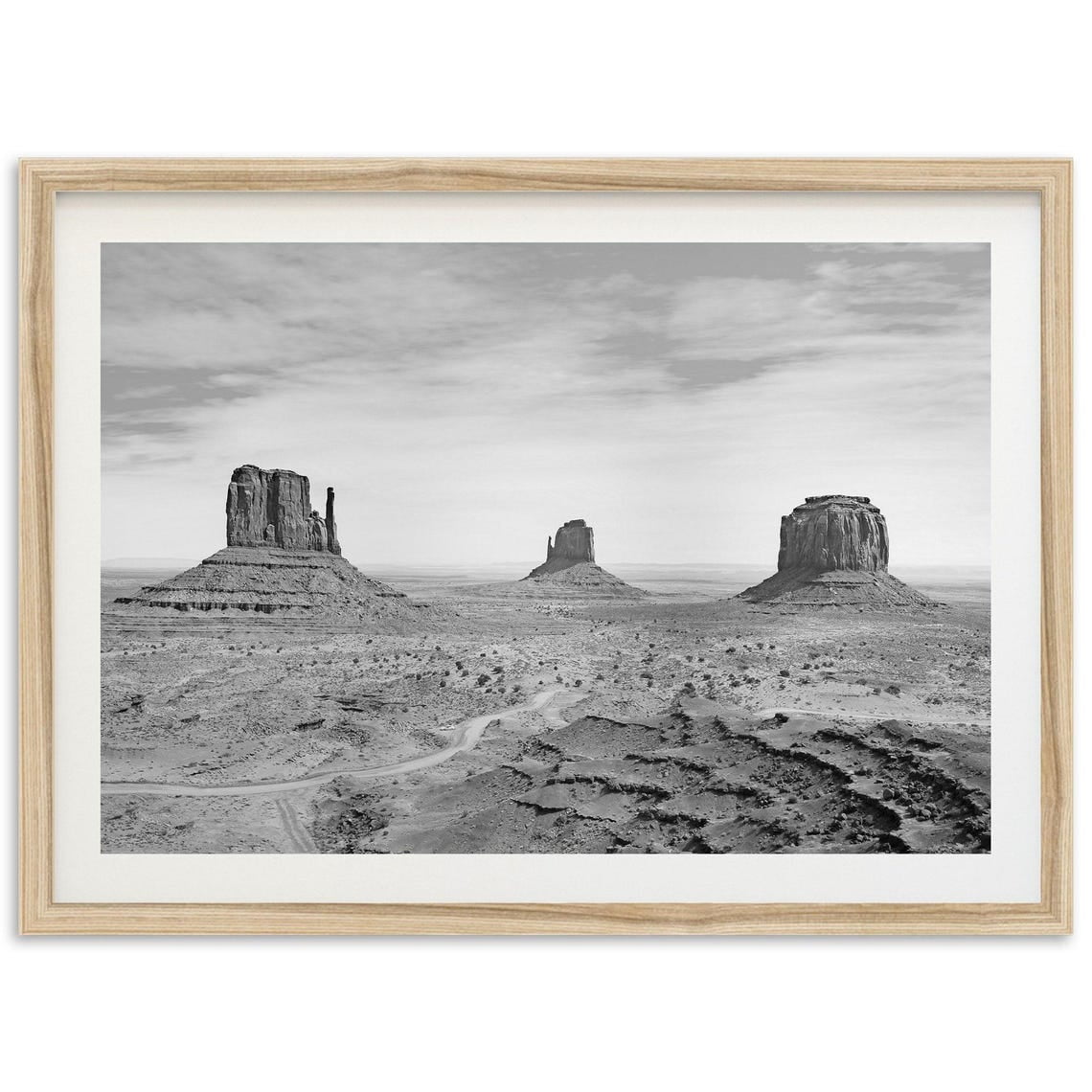 Fine Art Southwest Desert Print - Black And White Monument Valley ...