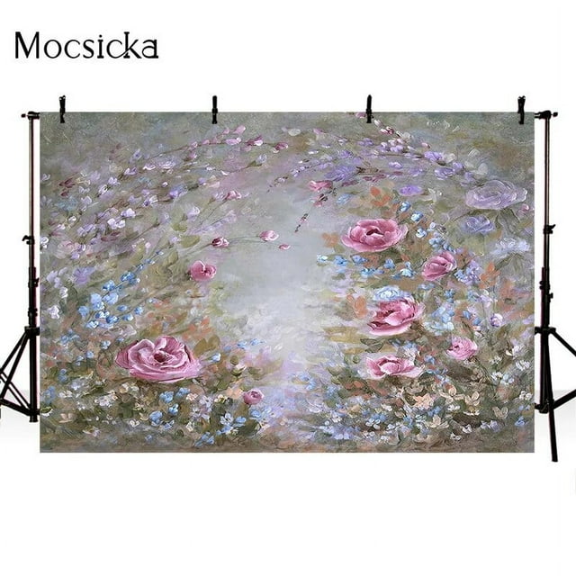 Fine Art Textured Hand Painted Flowers Photography Backdrops Retro ...