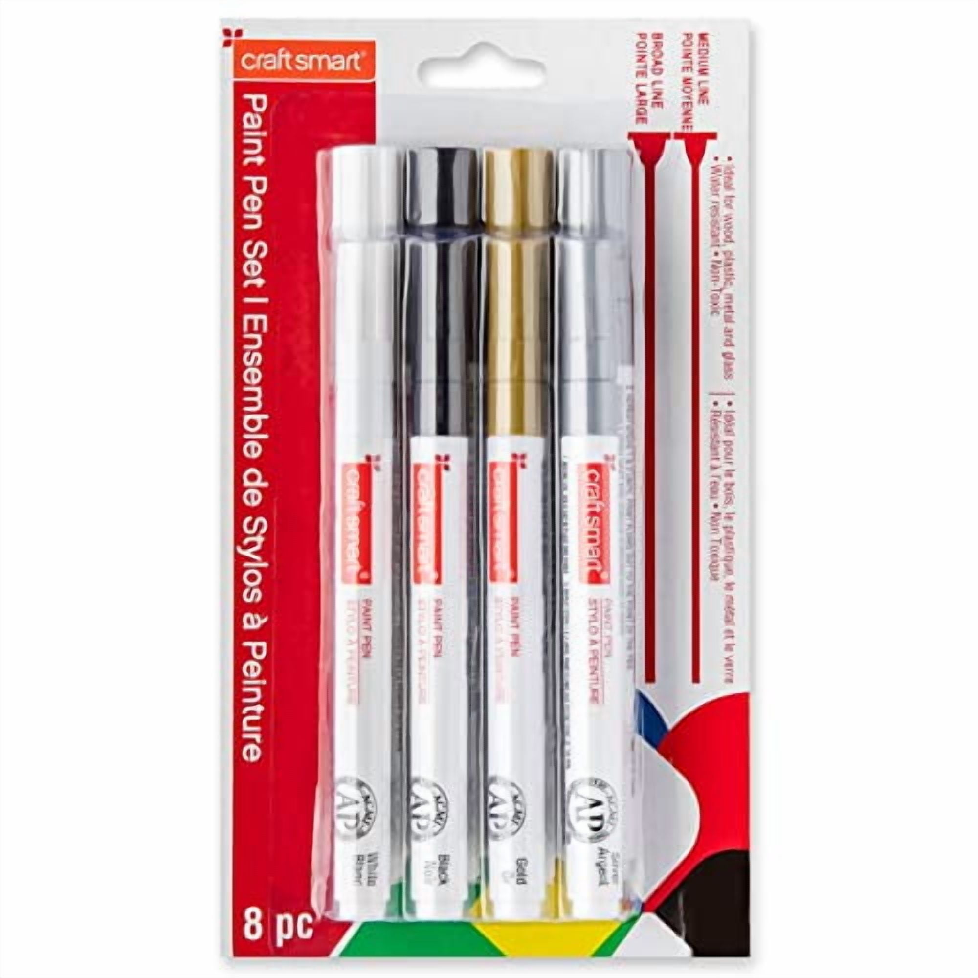 Fine & Broad Paint Pen Set, Black Tie by Craft Smart® 8ct - Walmart.com