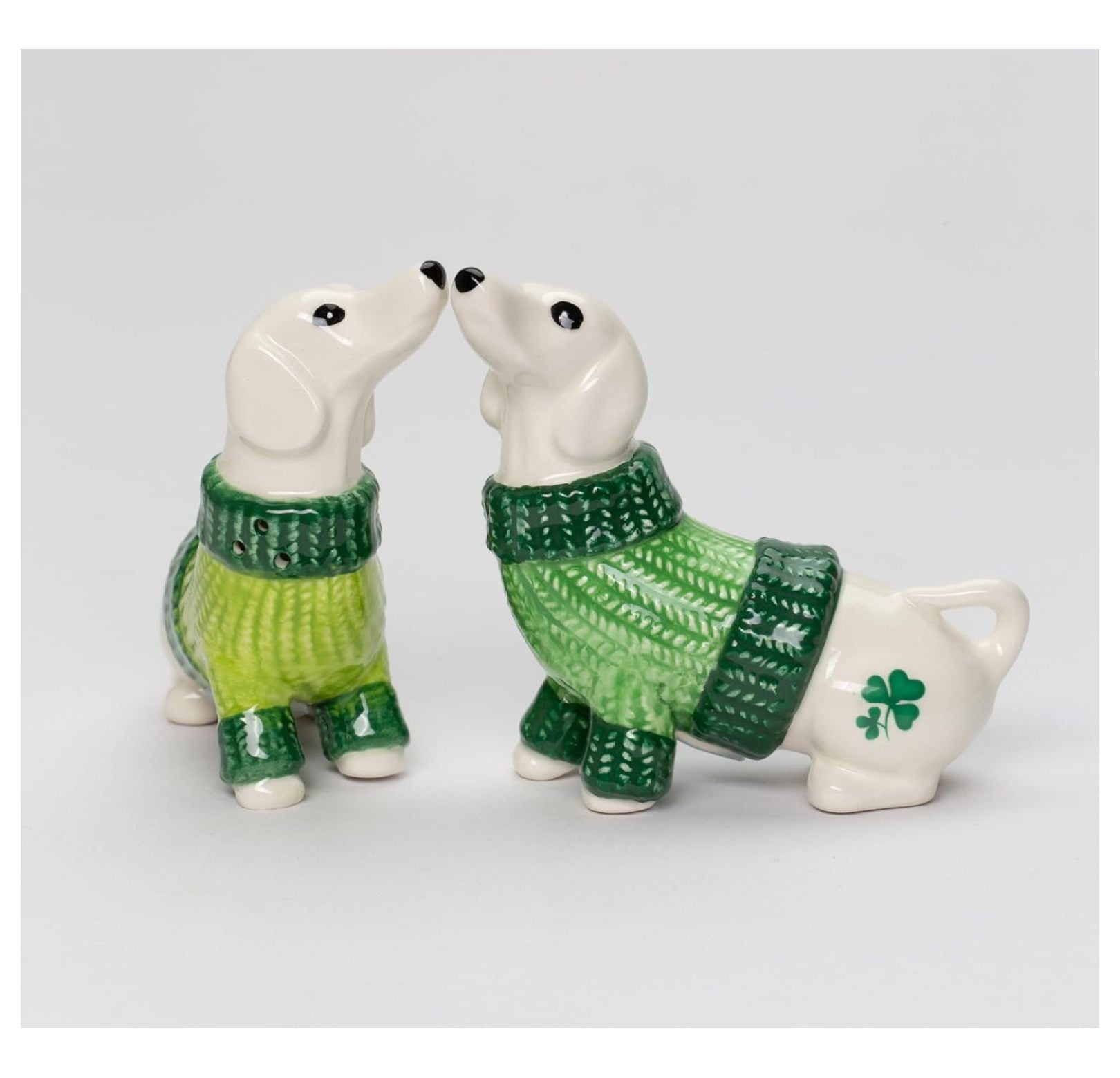 Fine Ceramic St. Patrick's Shamrock Dachshund Dogs Salt and Pepper ...