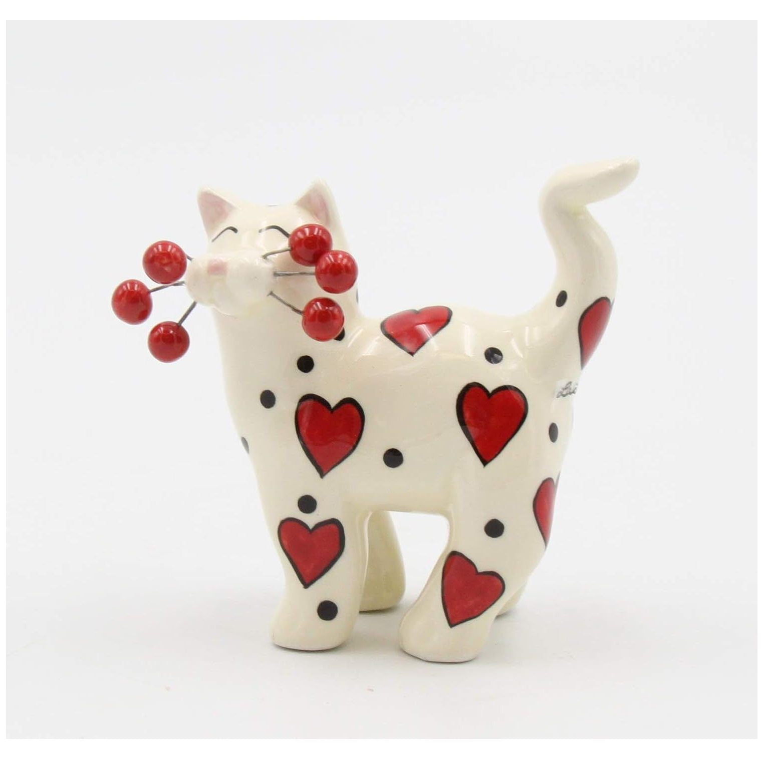 Fine Ceramic Valentine Whisker Cat with Prints Figurine by Amy Lacombe ...