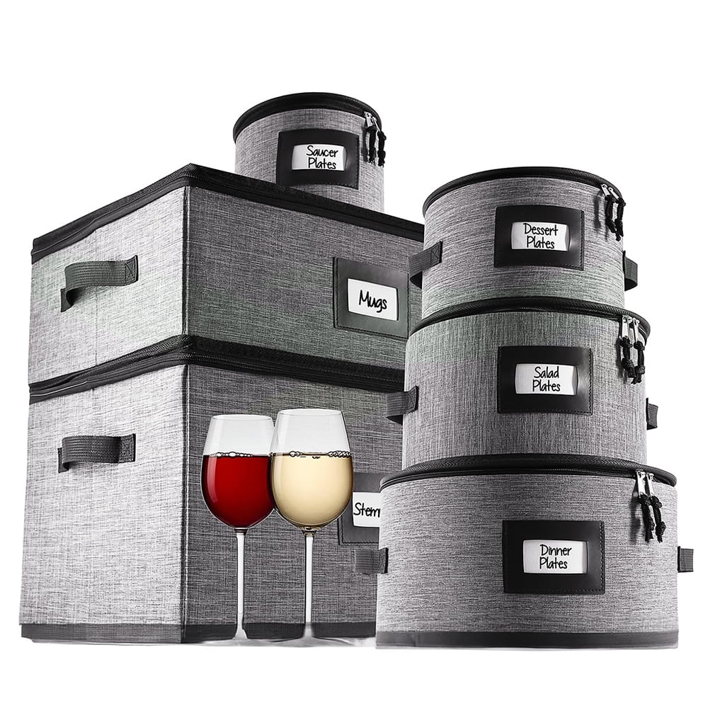 Fine China Storage Containers Hard Shell – 6 Piece Dish Storage ...