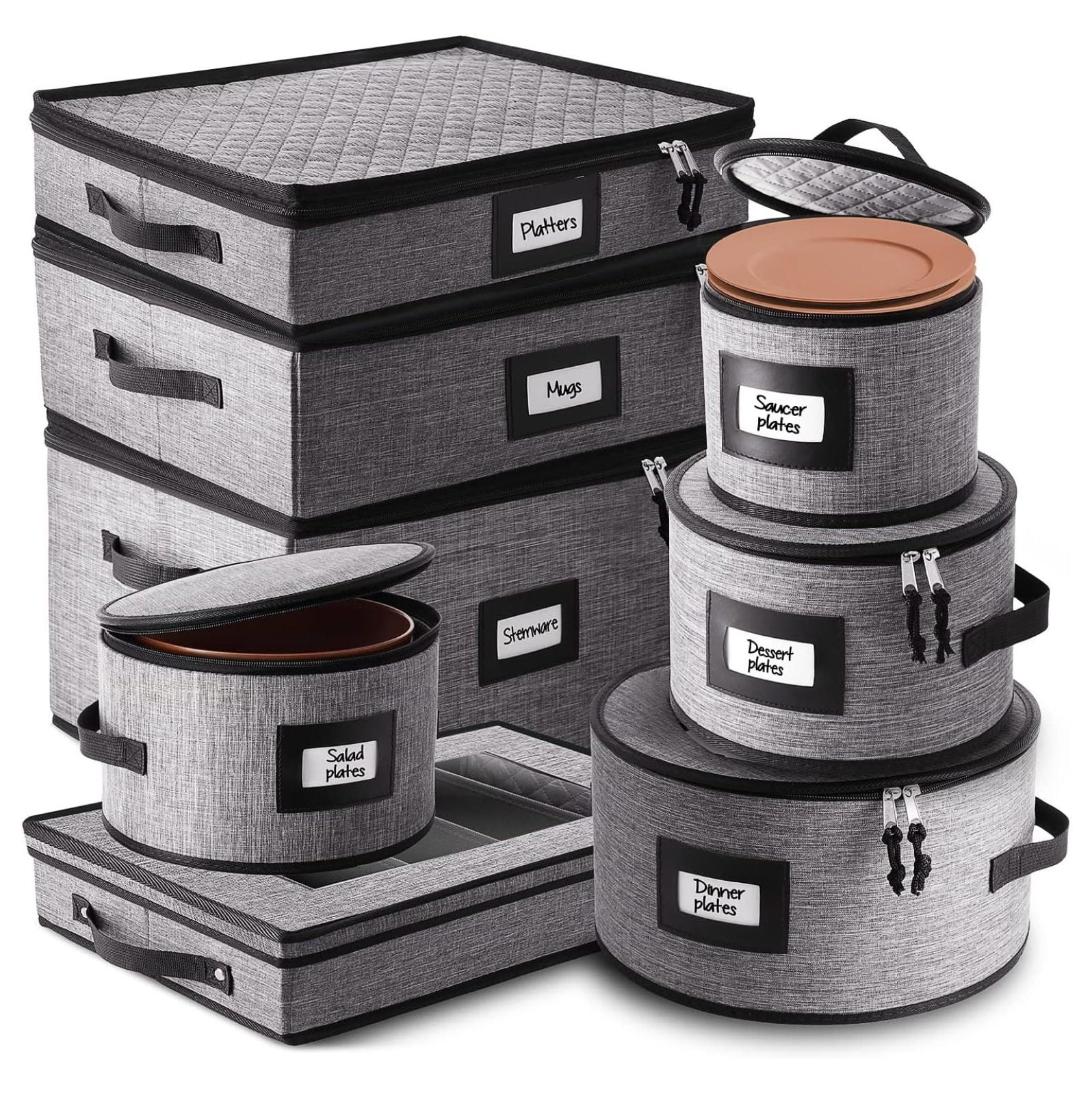 Fine China Storage Containers Hard Shell, Dish Storage Containers ...