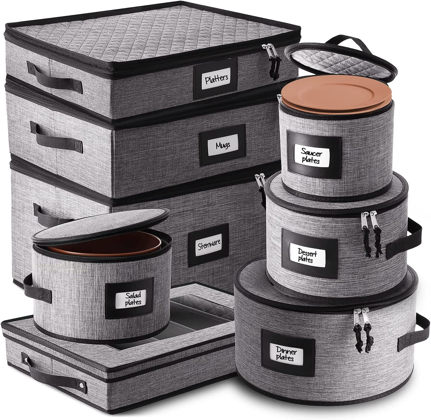 Fine China Storage Containers Hard Shell, Dish Storage Containers ...