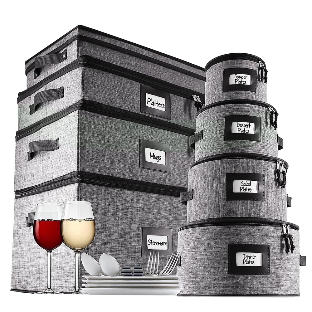 Fine China Storage Containers Hard Shell, Dish Storage Containers ...