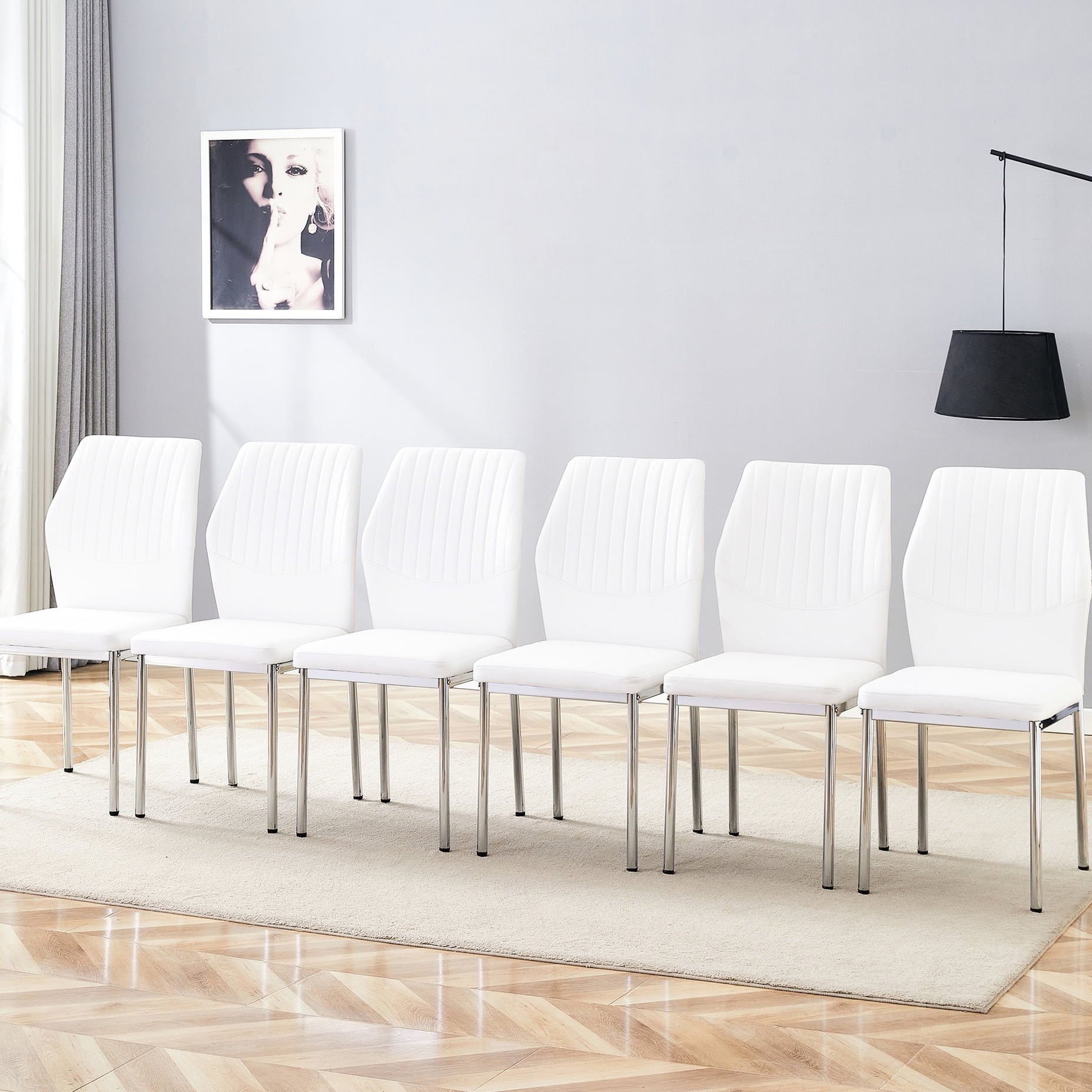 Fine - Crafted Chair / 6 Chairs with Neat Seams / Ensures Structural ...