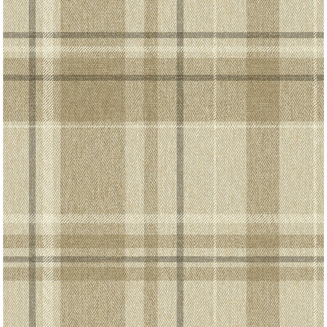 Fine Decor Harris Light Brown Plaid Chevron Wallpaper - Walmart.com