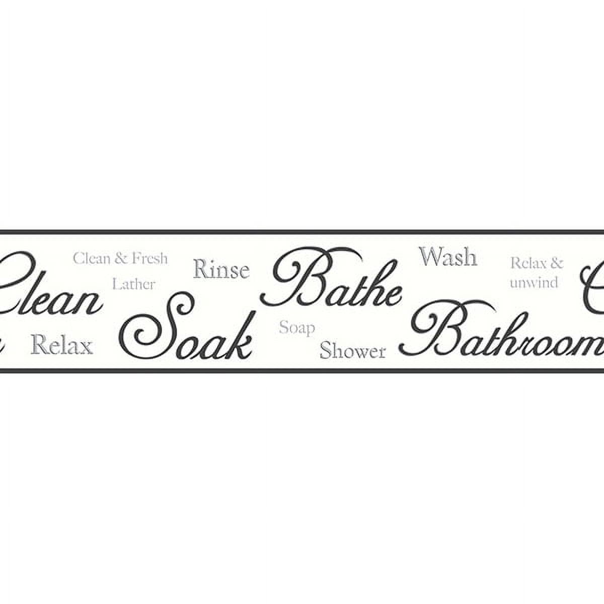 Fine Decor Multicolor Bathroom Script Peel & Stick Border - Walmart.com