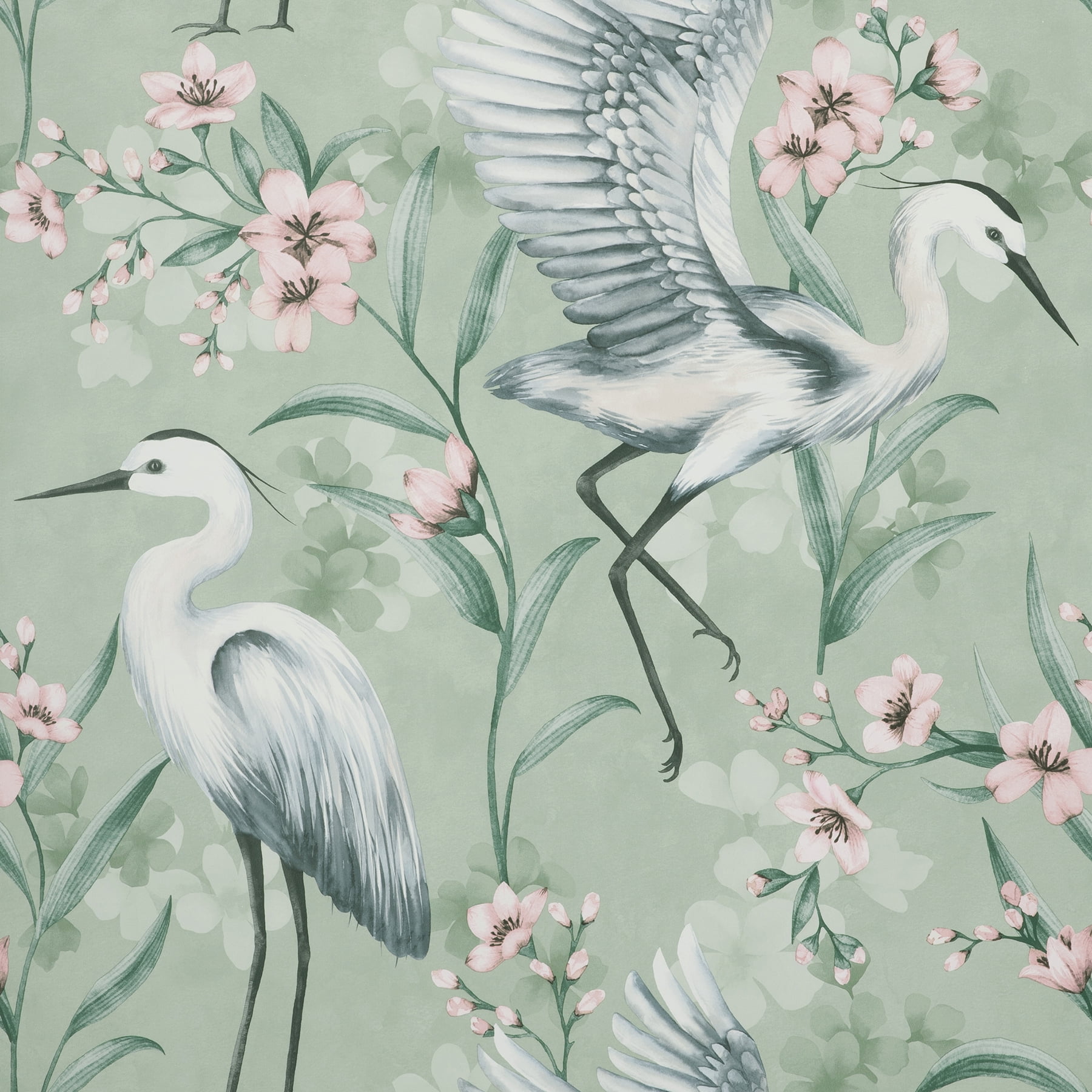 Fine Decor Simonetta Seafoam Heron Wallpaper - Walmart.com