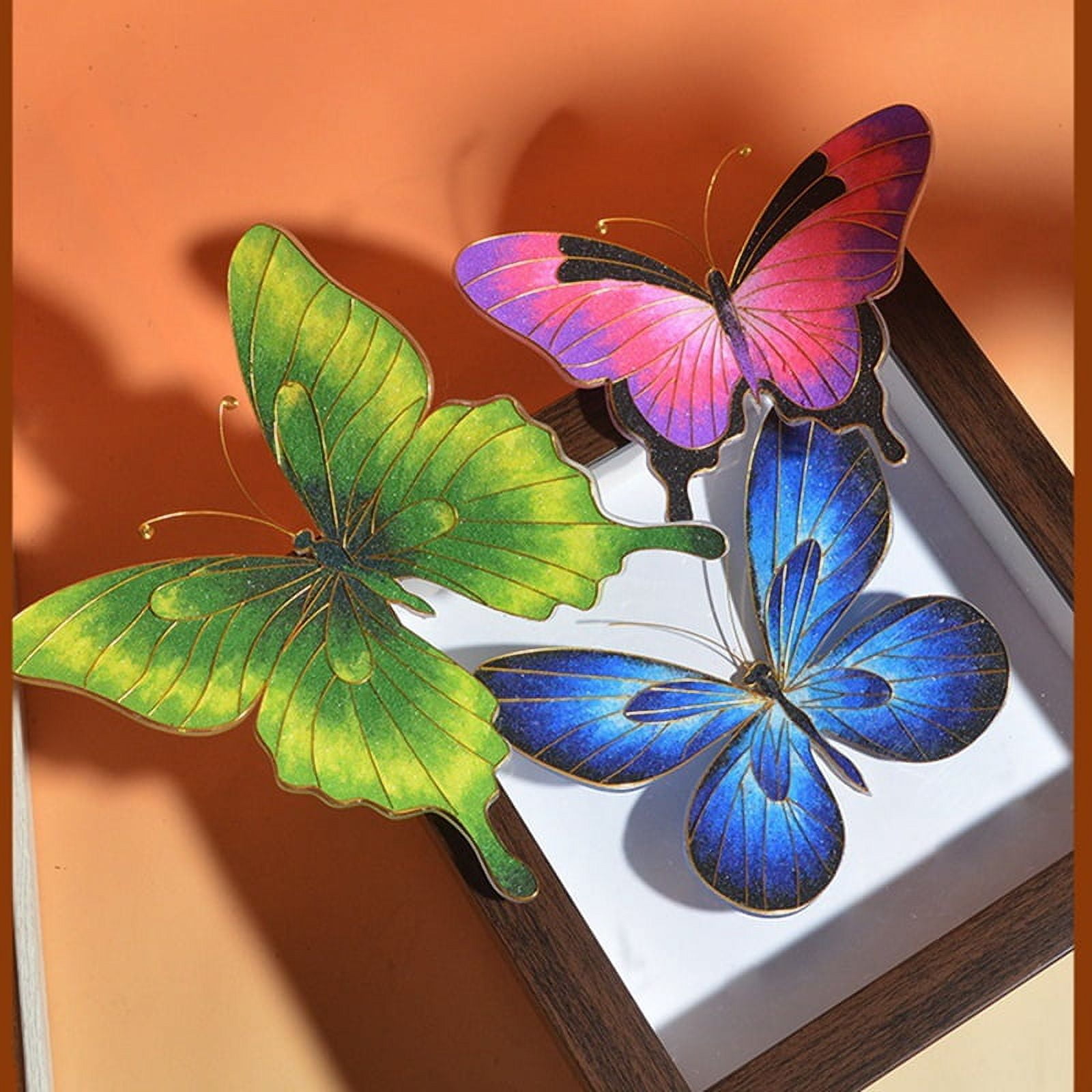 Fine Enamel Art Painting Craft Kit, 3D Butterfly Handmade Decoration ...