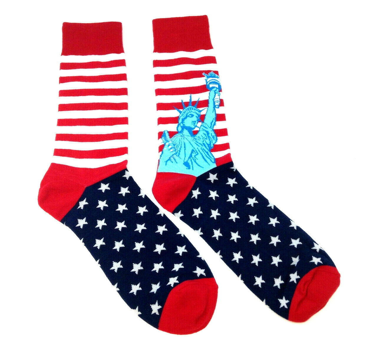 Fine Fit USA United States American Flag Patriotic Pattern Knit Crew ...