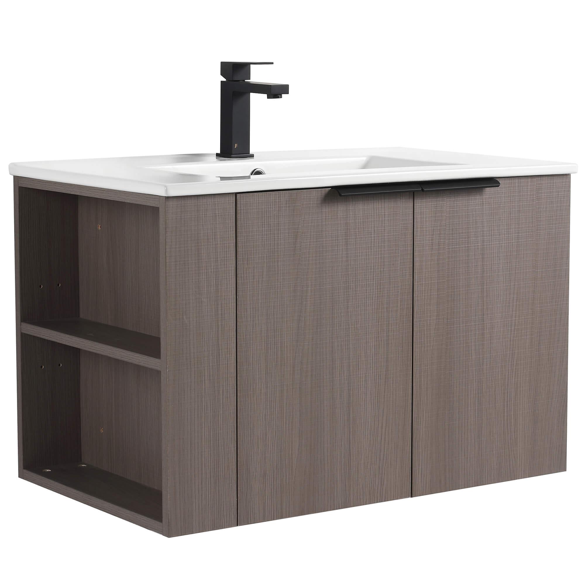 Fine Fixtures 30" Elmridge Modern Bathroom Vanity with White Ceramic ...