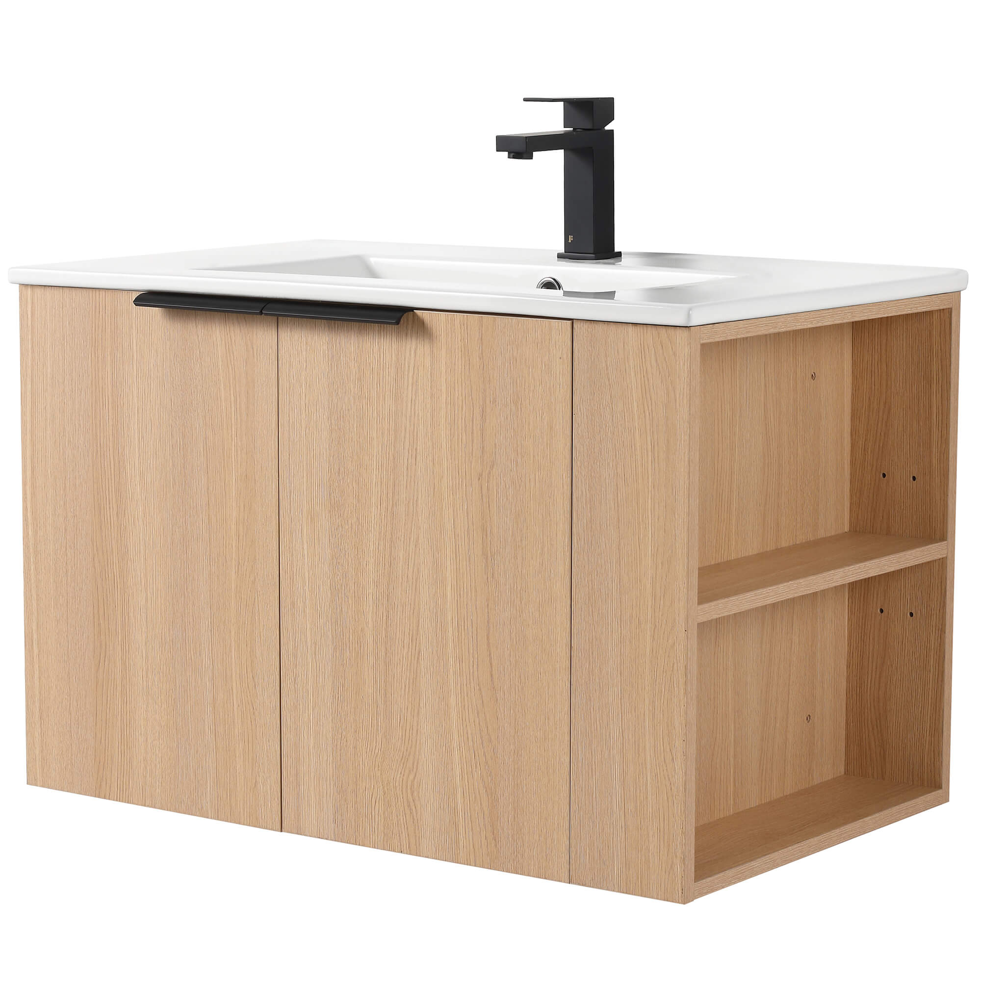 Fine Fixtures 30" Elmridge Modern Bathroom Vanity with White Ceramic ...