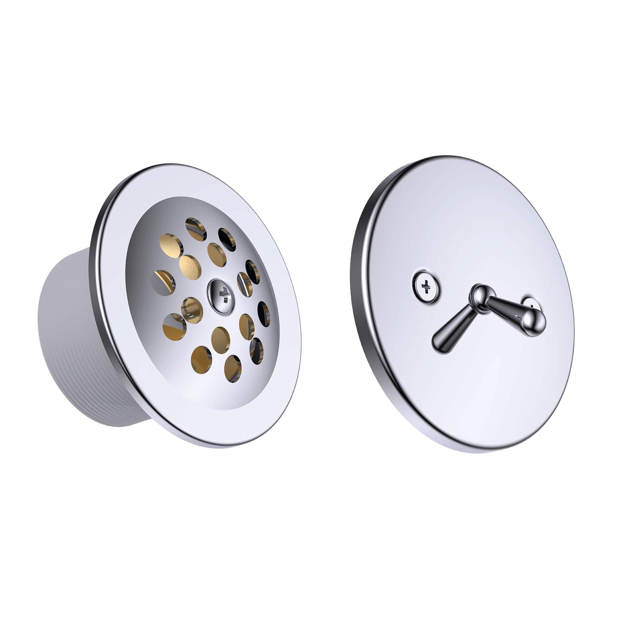 Fine Fixtures Bathtub Shower Drain - 20 Gauge Brass Tubing, Trip Lever ...