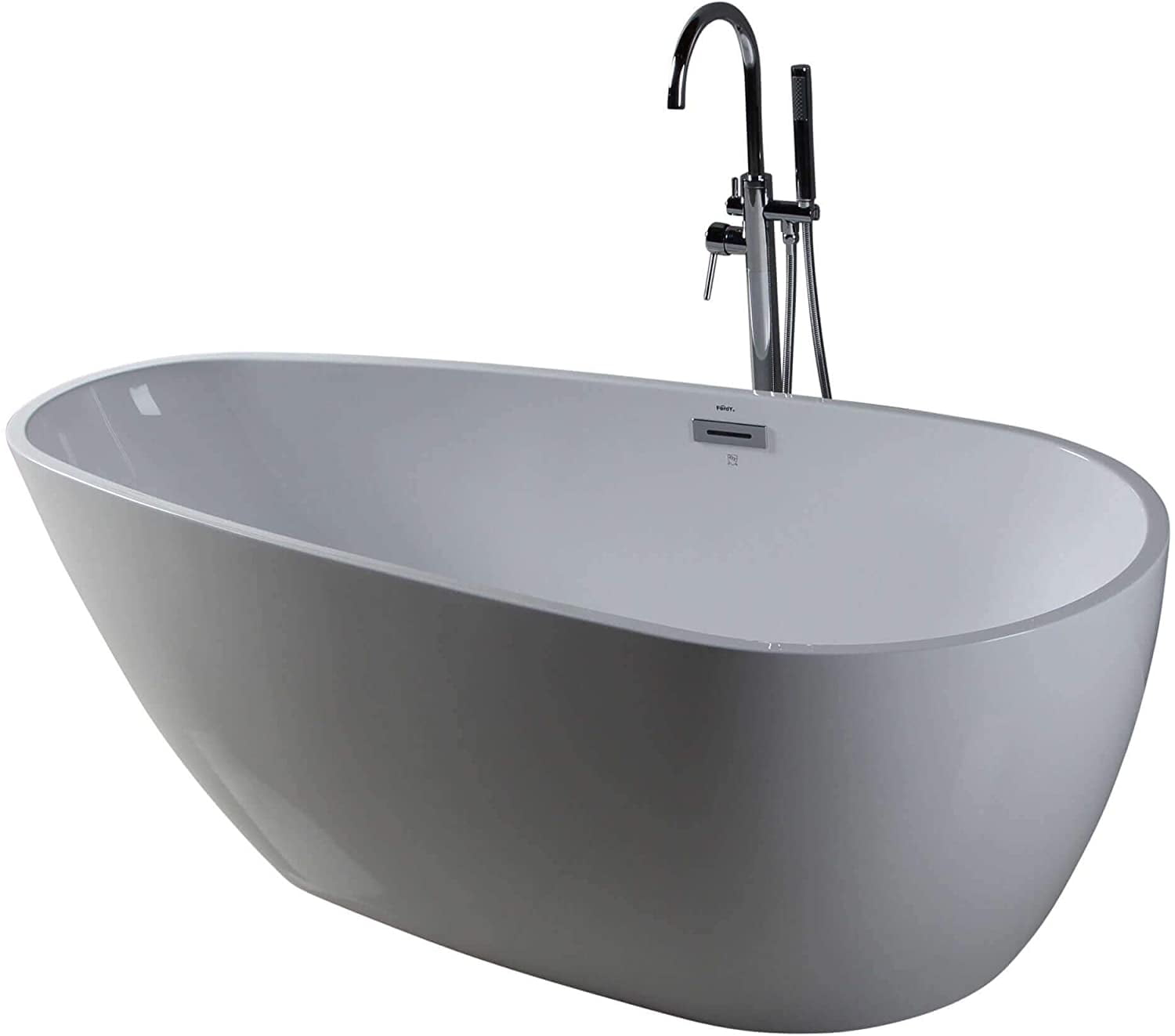Fine Fixtures Capsule Freestanding Bathtub White 67" With Drain ...