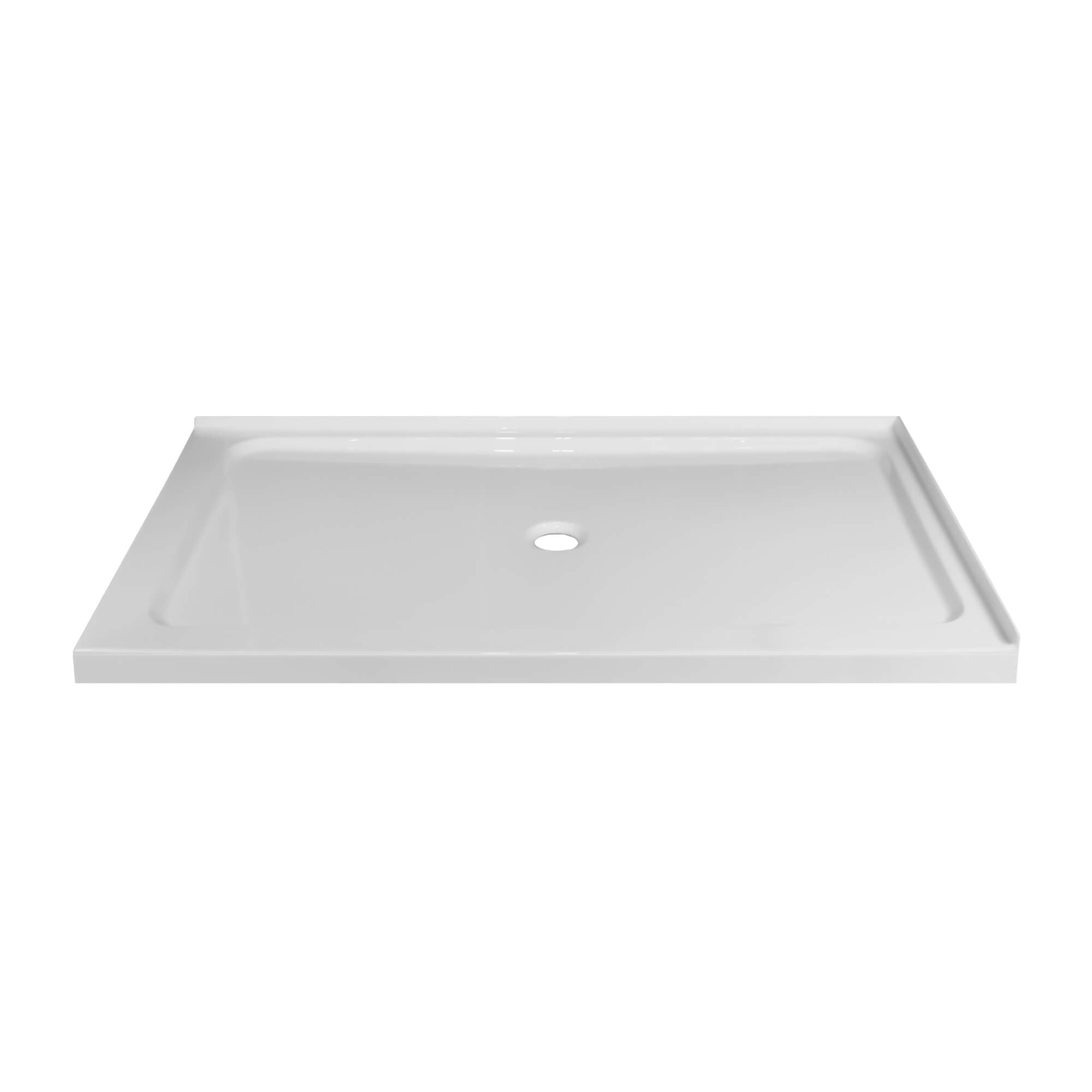 Fine Fixtures Double Threshold Acrylic Shower Base - Non-Slip Textured ...