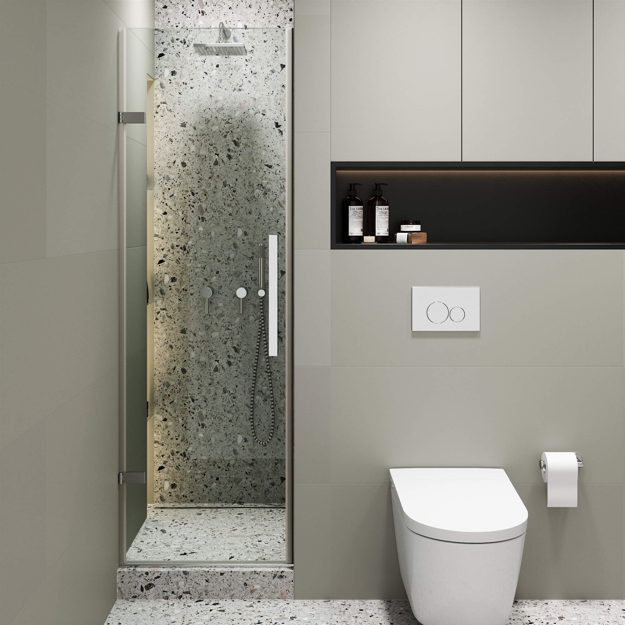 Fine Fixtures Hinged Frameless Shower Door - Clear Tempered Glass Door ...