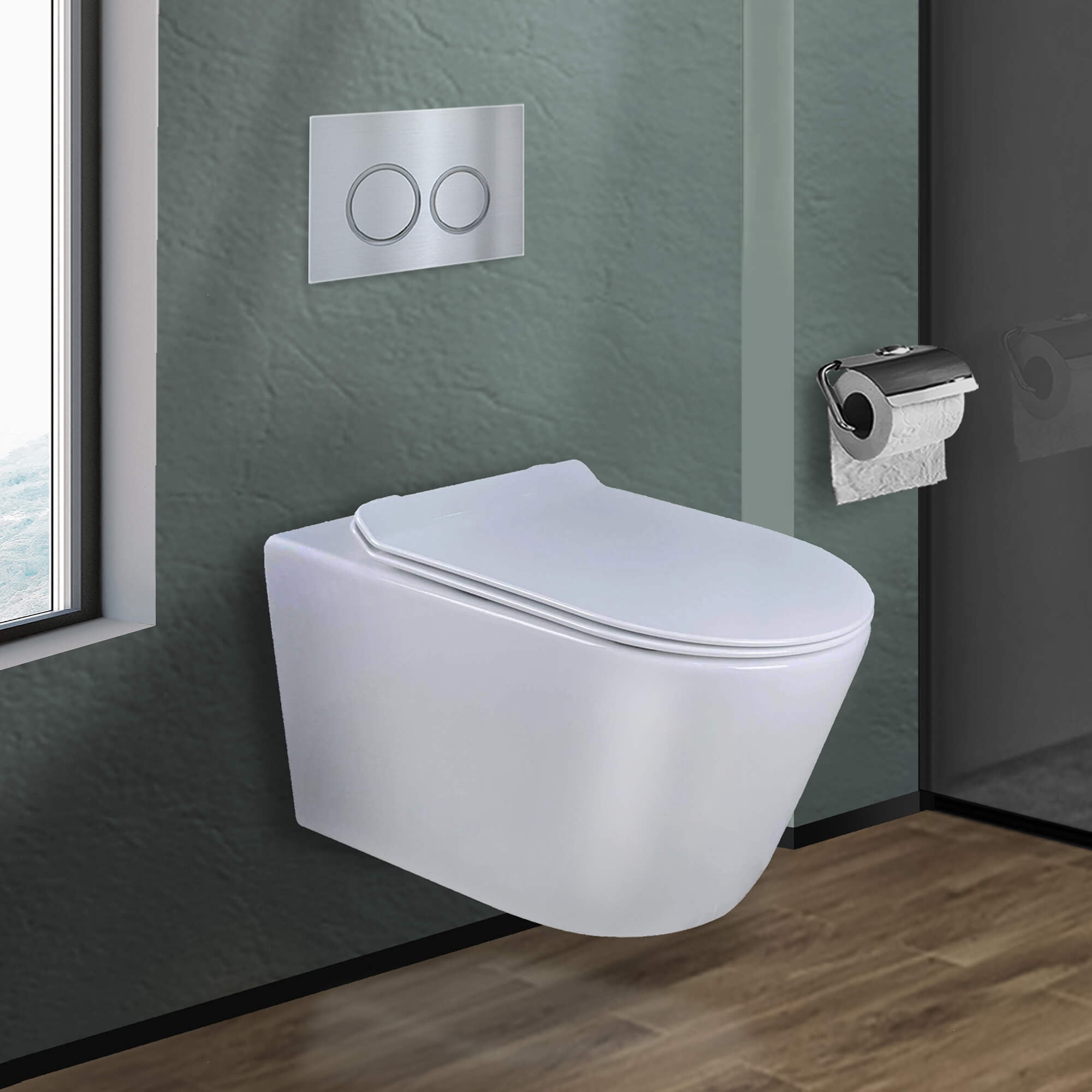 Fine Fixtures In-Wall toilet Combo Set - Toilet, Tank (2 x 4 Wall ...