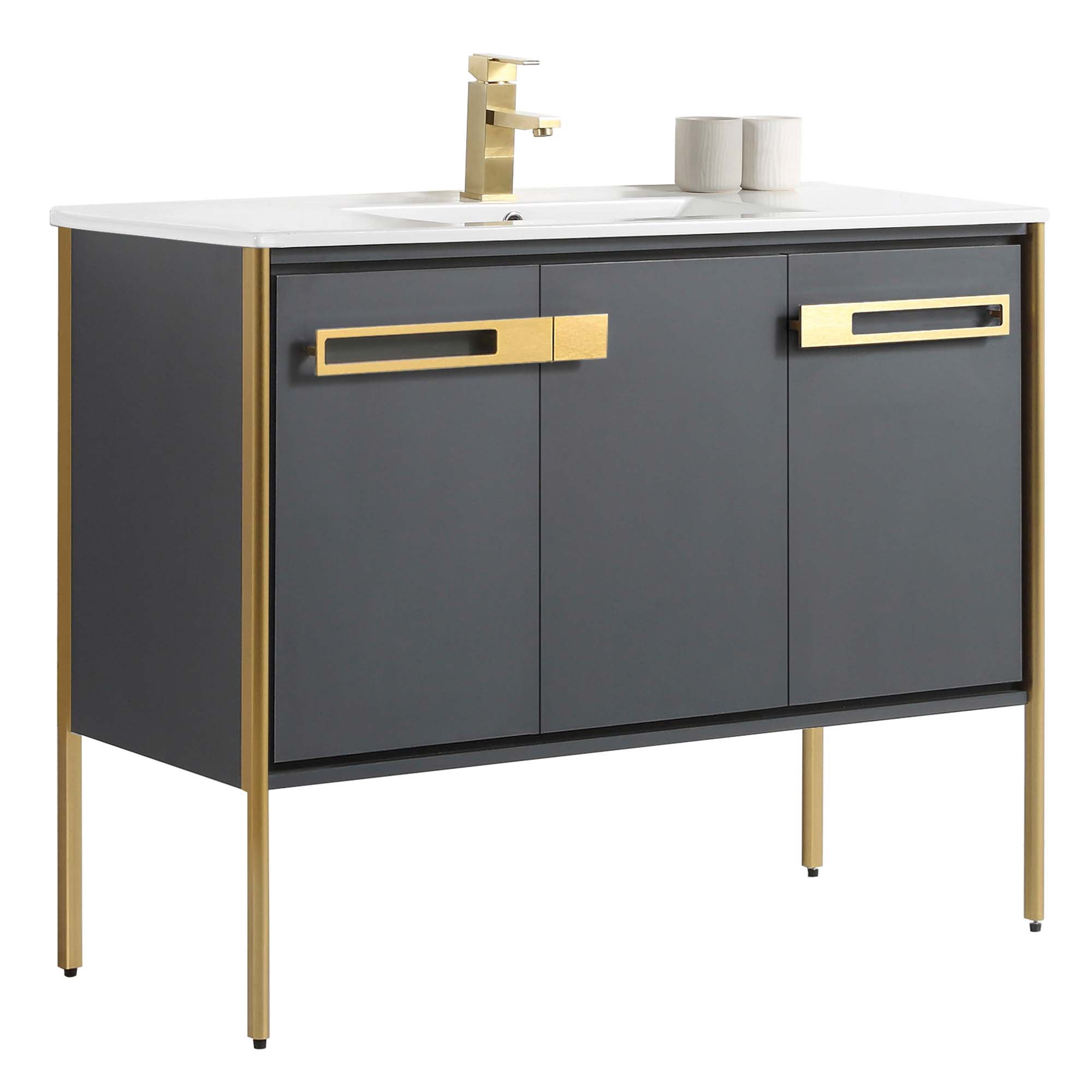 Fine Fixtures Oakville Bathroom Vanity with White Ceramic Sink Onix ...