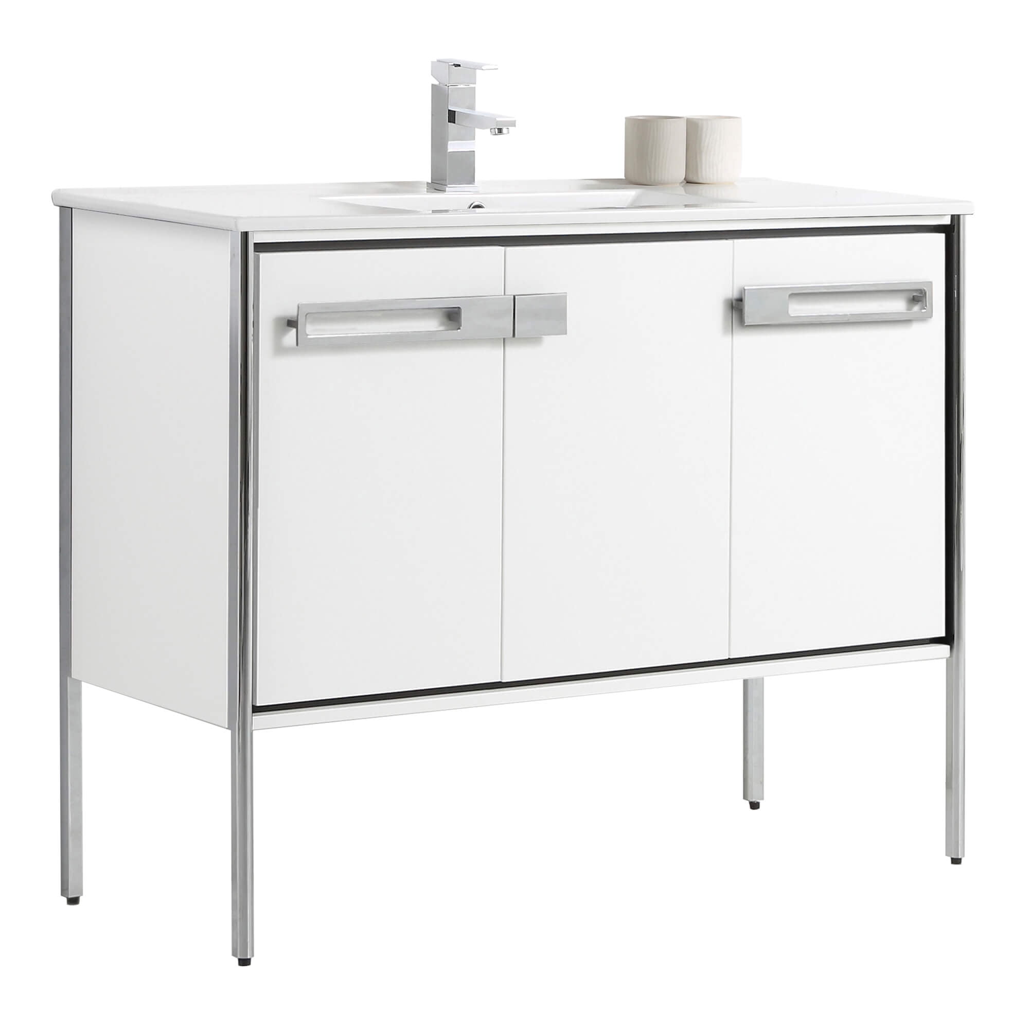 Fine Fixtures Oakville Bathroom Vanity with White Ceramic Sink White ...