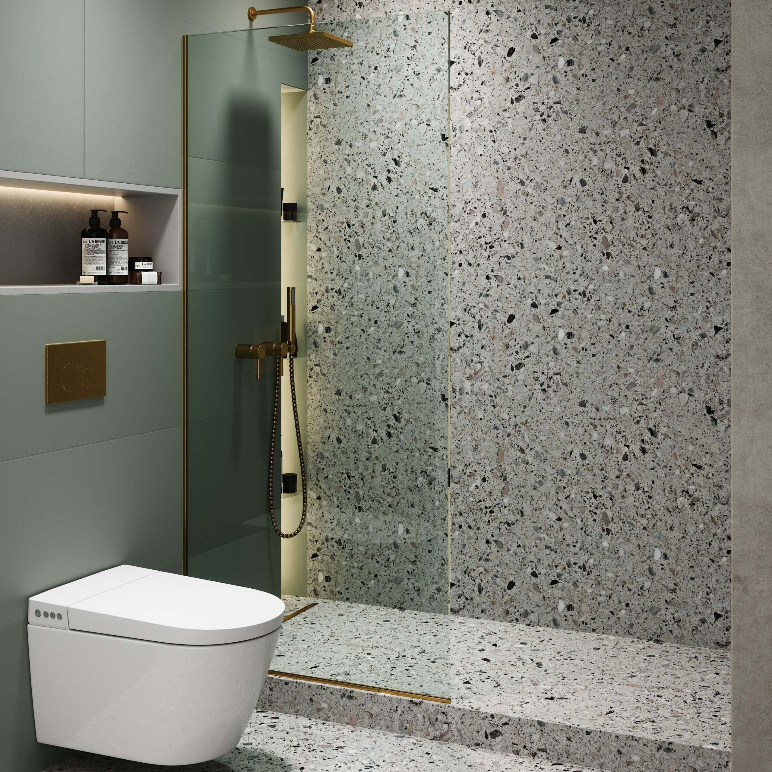 Fine Fixtures Single Fixed Glass Shower Panel - Clear Tempered ...