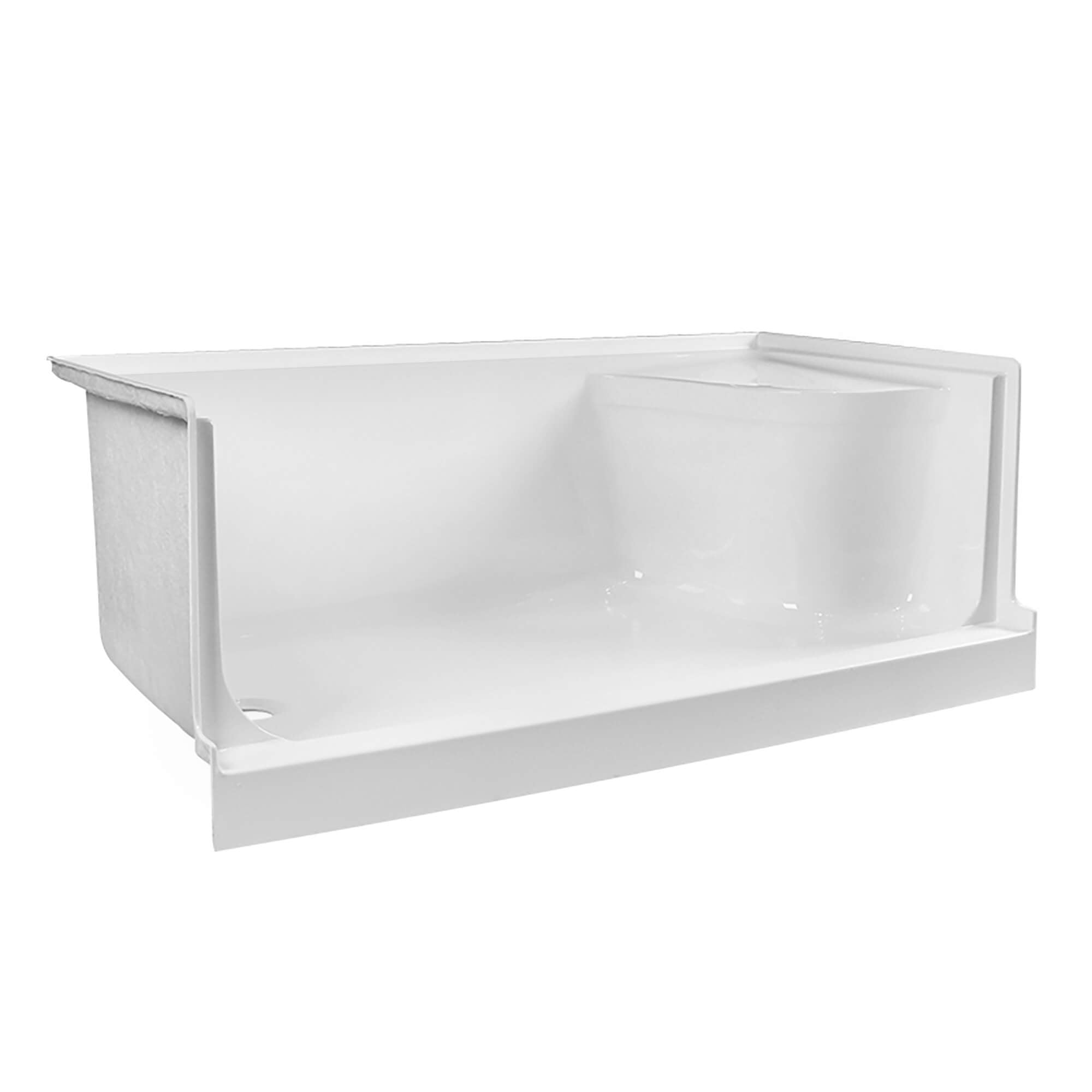 Fine Fixtures Single Threshold Acrylic Non-Slip Shower Base With Seat ...