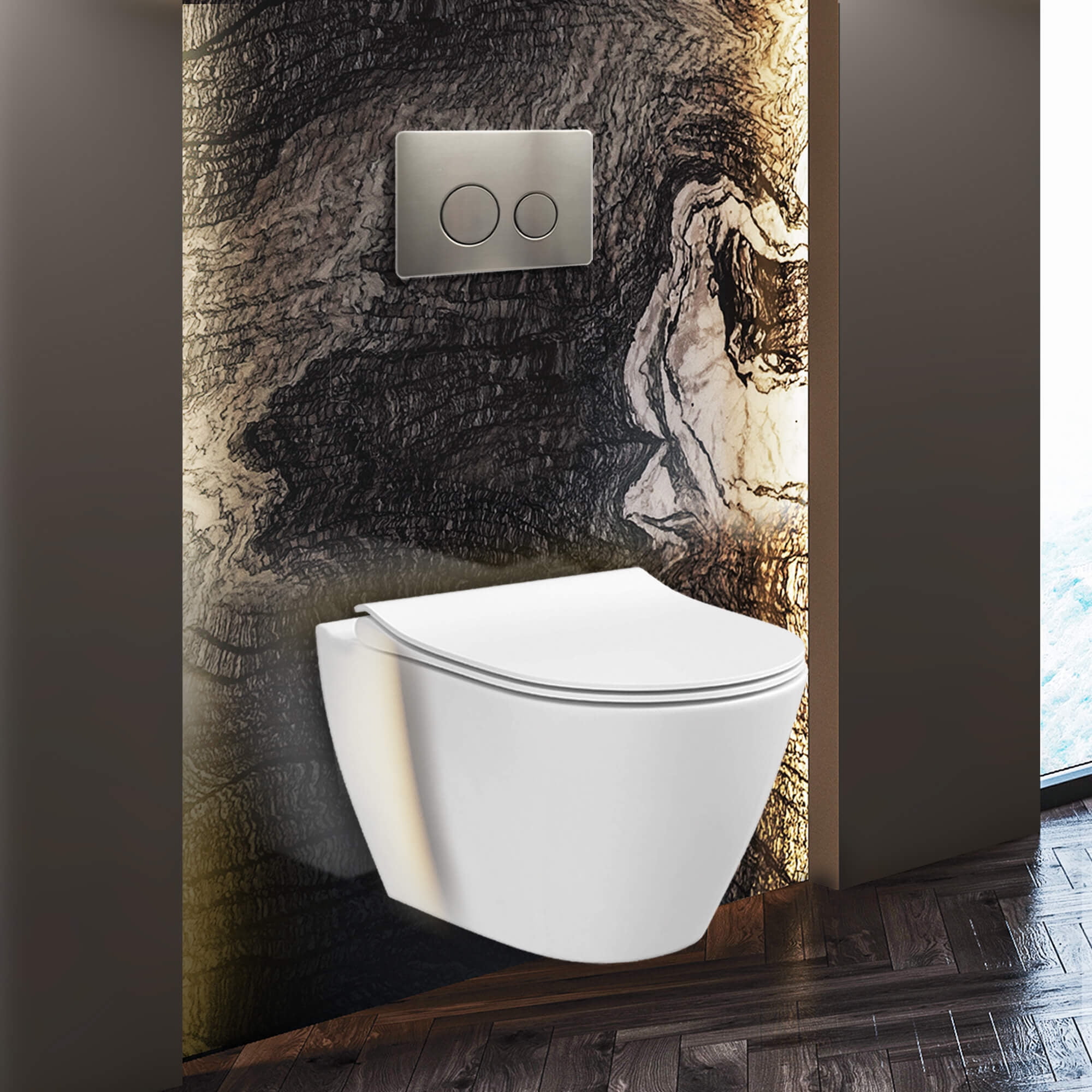 Fine Fixtures Toilet Combo Set - Toilet Bowl With Soft-Close Seat, 2"x ...