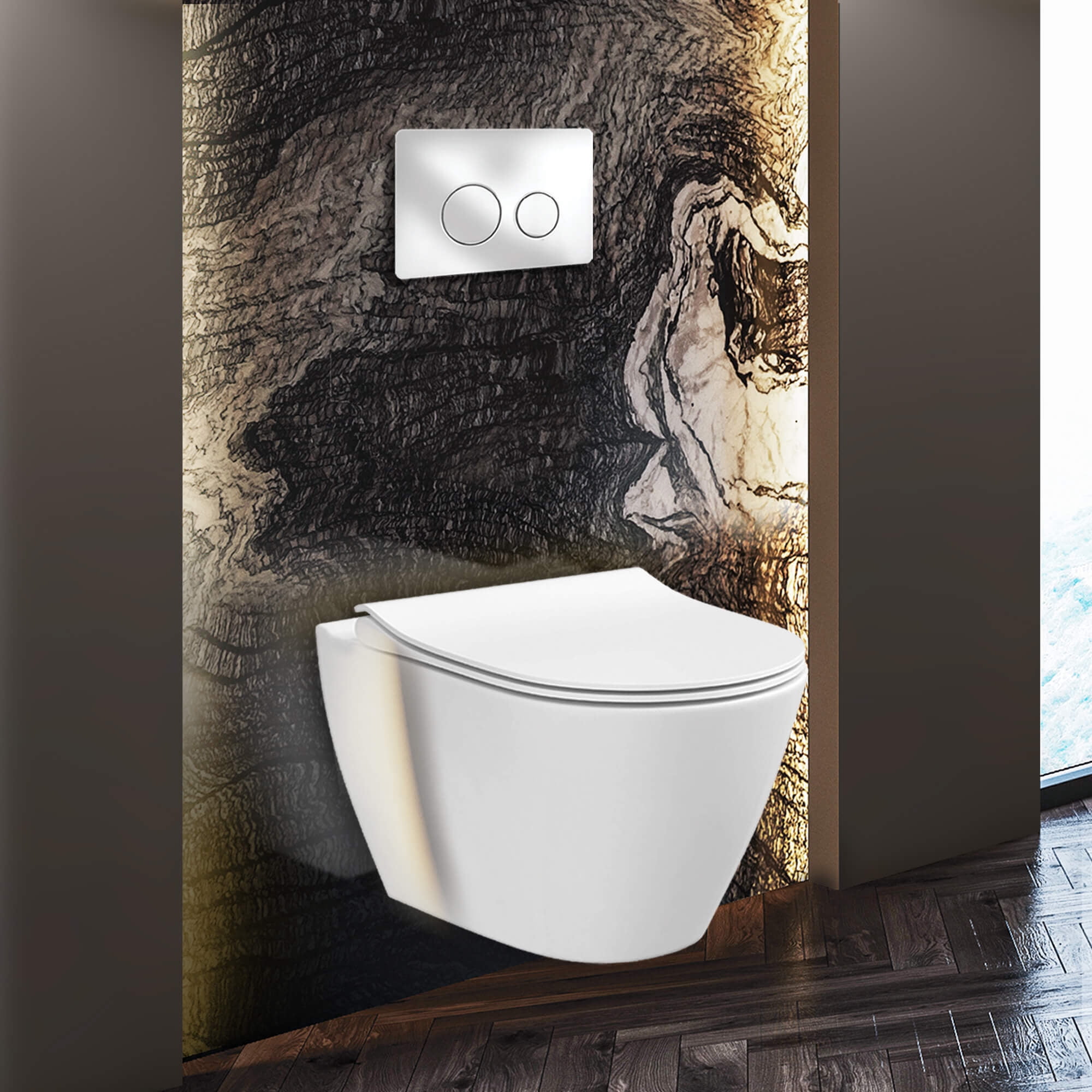 Fine Fixtures Toilet Combo Set - Toilet Bowl With Soft-Close Seat, 2"x ...