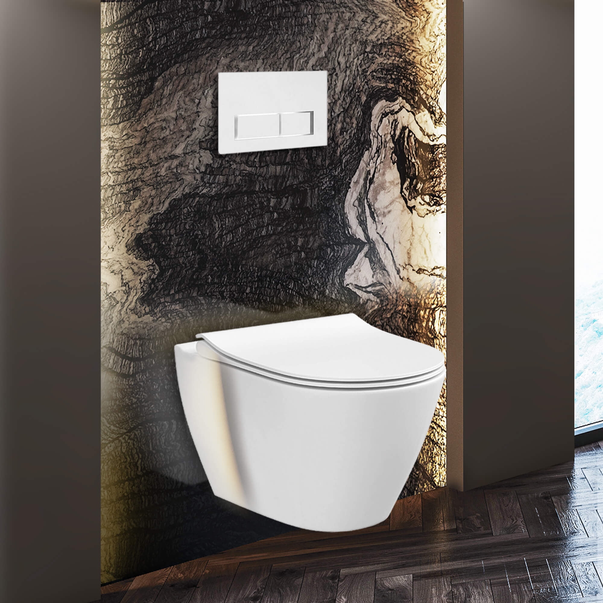 Fine Fixtures Toilet Combo Set - Toilet Bowl With Soft-Close Seat, 2"x ...