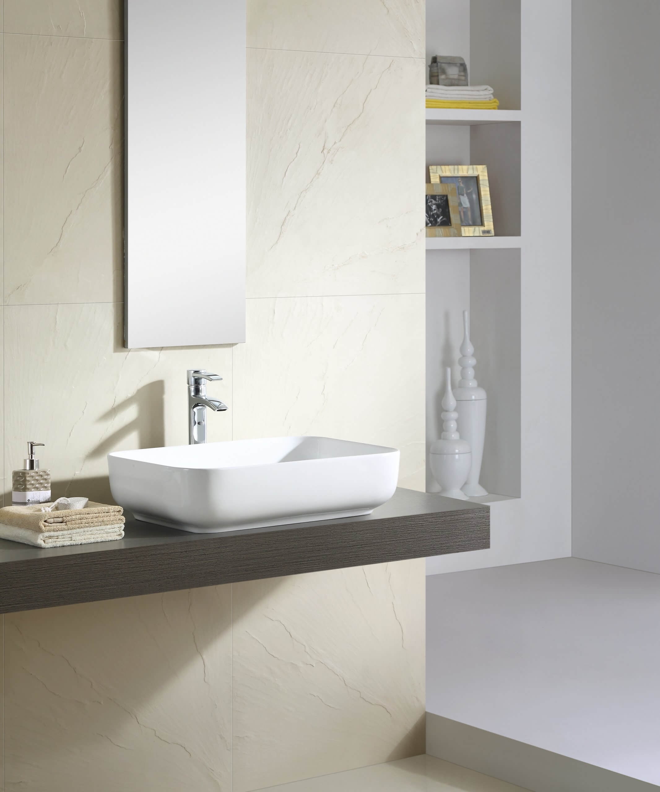 Fine Fixtures Triangular Thin Edge Vessel Sink Vitreous China W/O ...