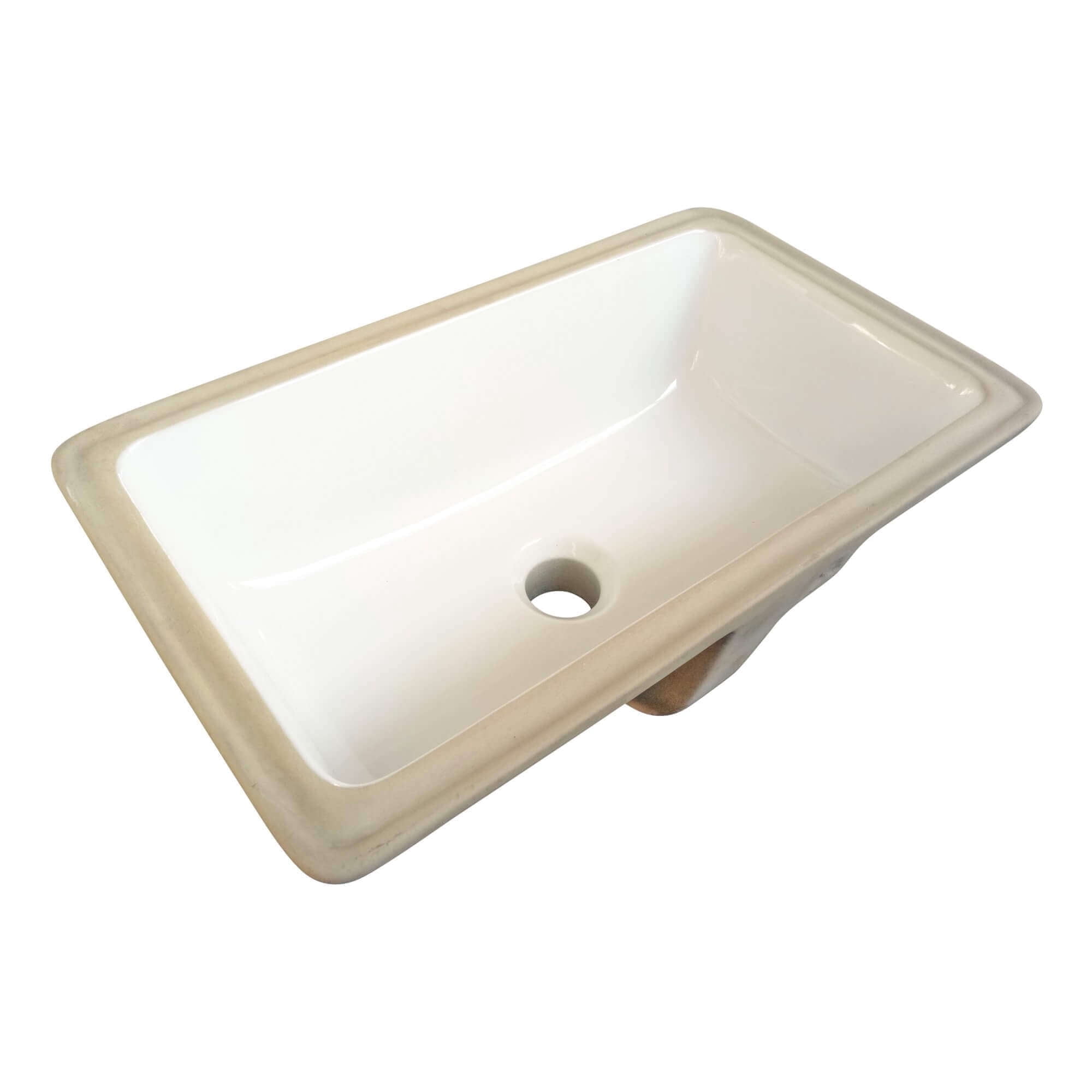 Fine Fixtures Undermount Vessel Bathroom Sink - 16" x 8" - White ...