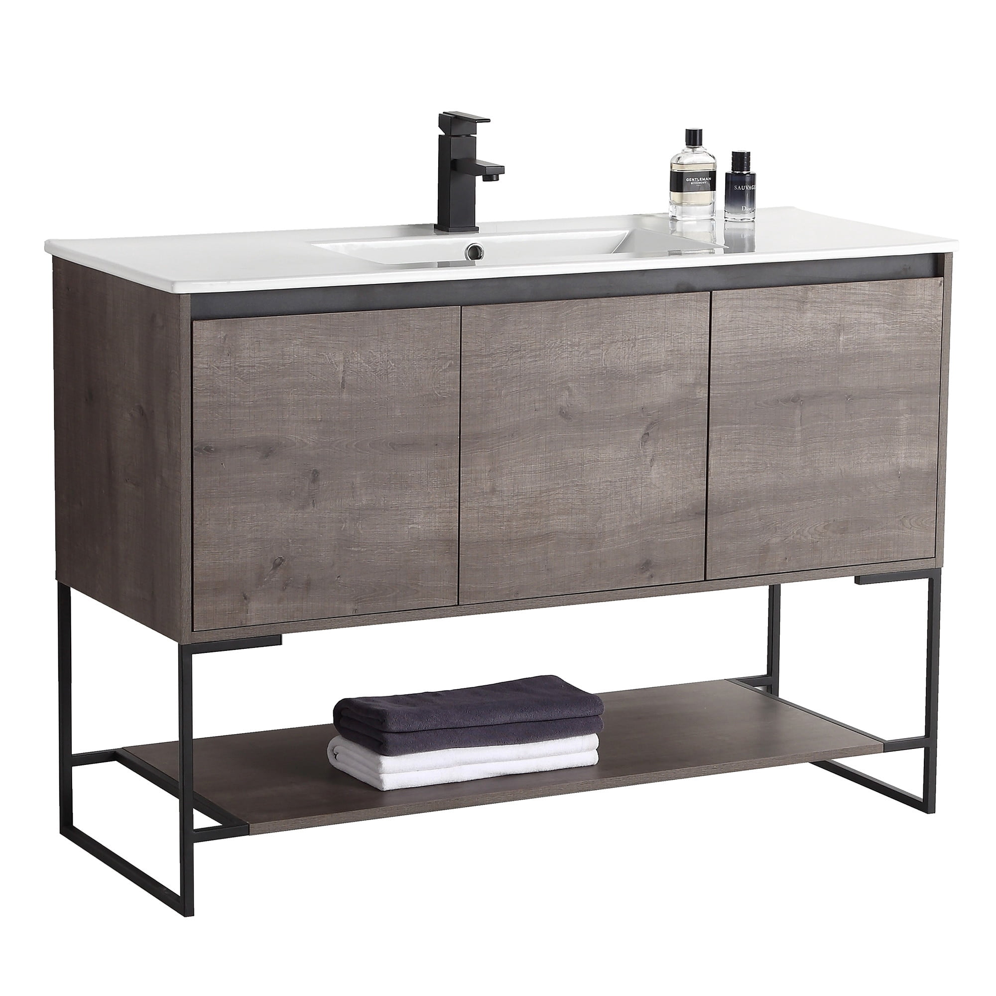 Fine Fixtures Urbania Collection Bathroom Vanity Grey 48" - Single Sink ...