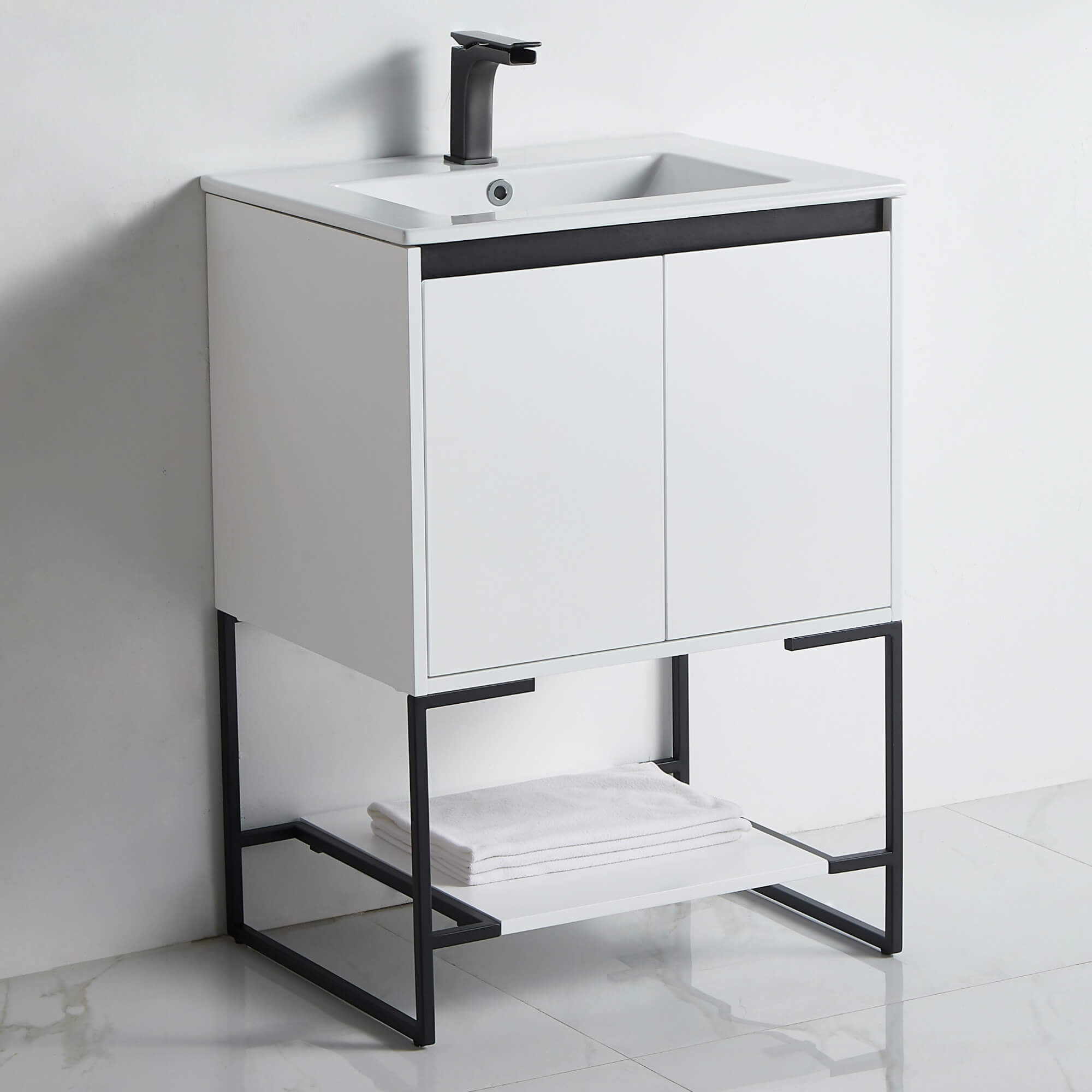 Fine Fixtures Urbania Collection Bathroom Vanity Walnut 24" Wood Finish ...