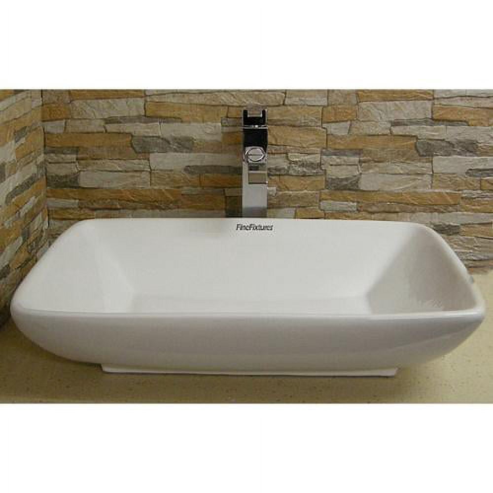 Fine Fixtures Vitreous-China White Vessel Sink (Space-Saving Design ...