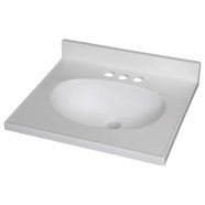 Design House Cultured Marble Vanity Top in Solid White, 25-Inch x 19 ...