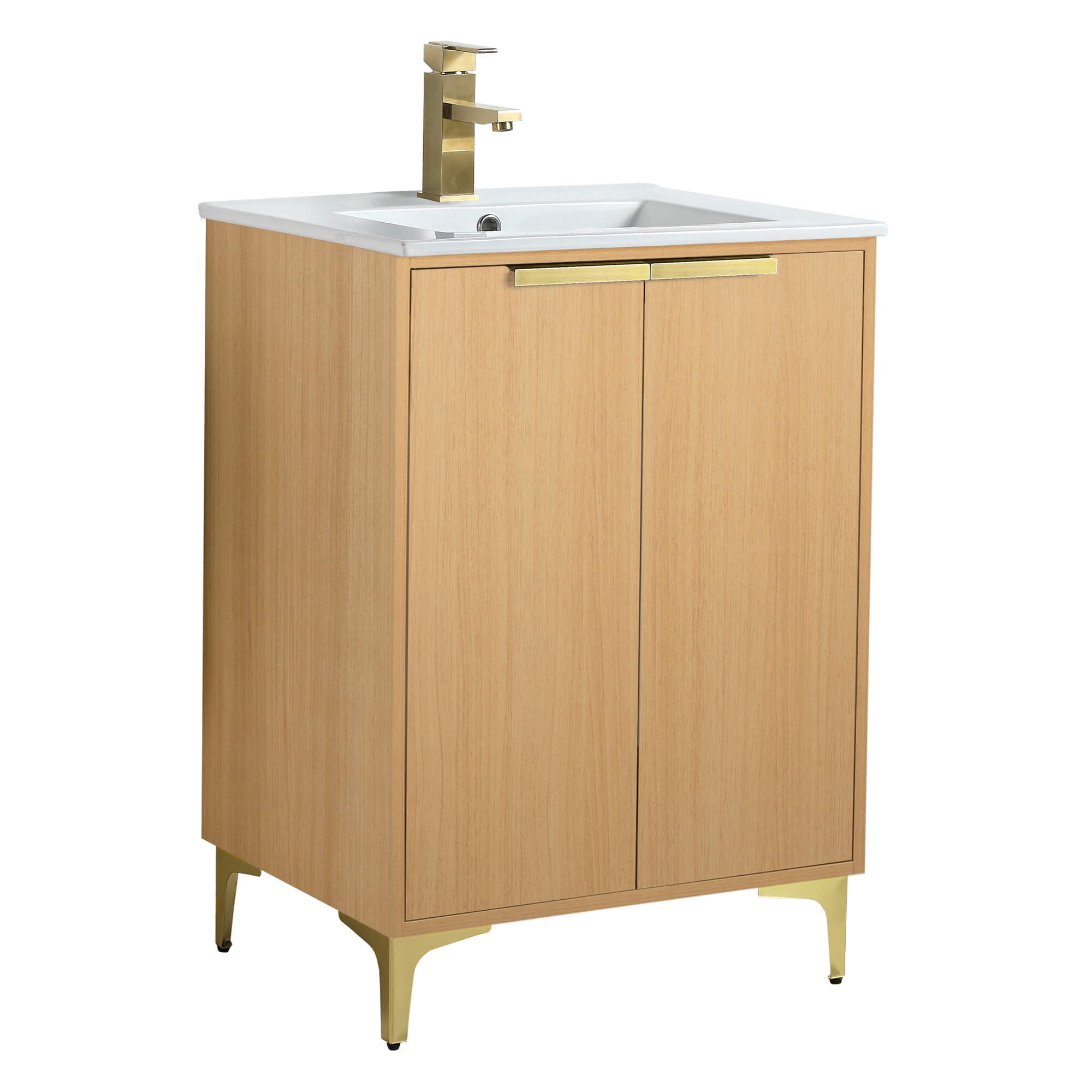 Fine Fixtures Wilmington 24 Inch Single Solid Base Bathroom Vanity With ...
