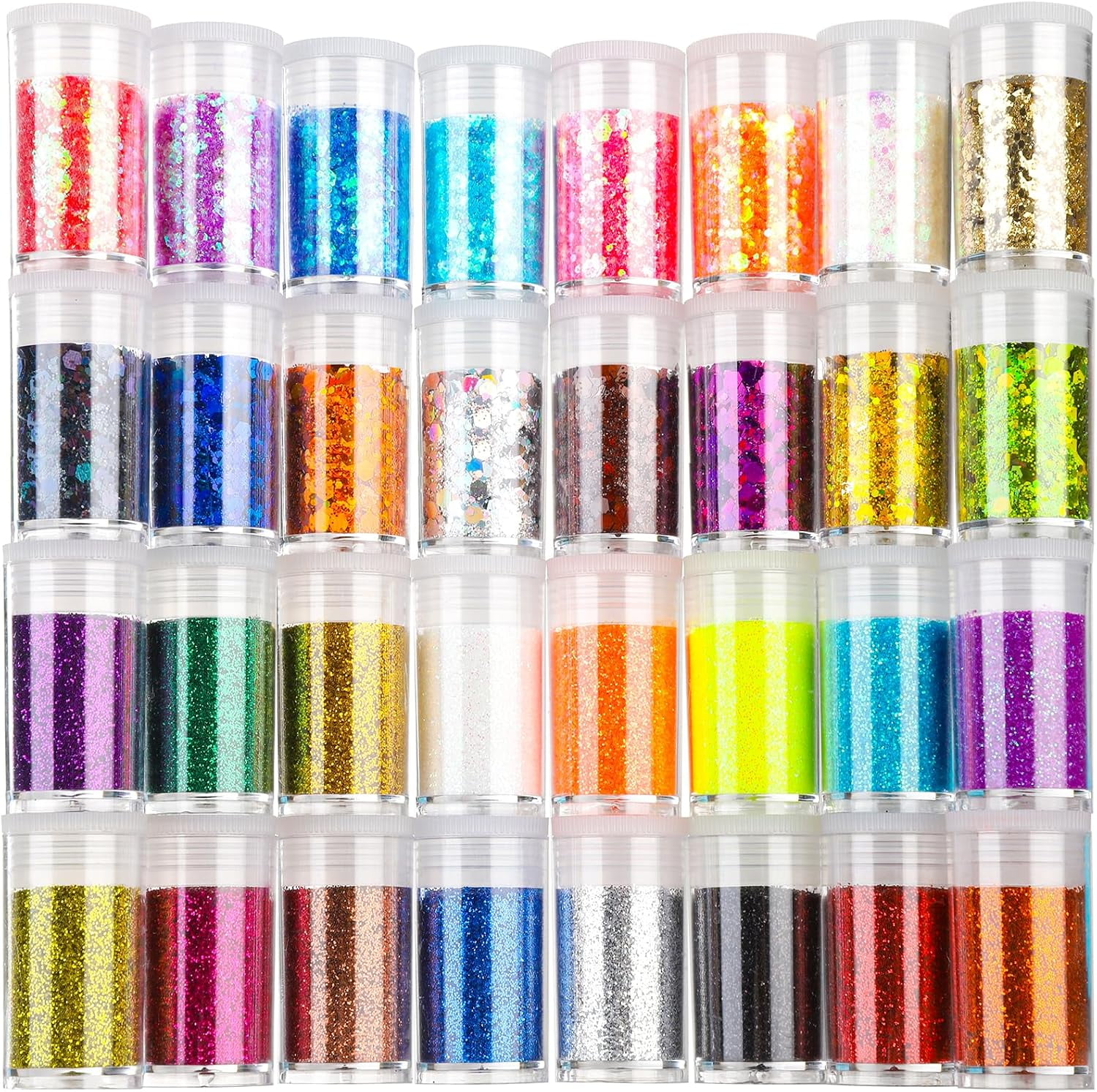 Fine Glitters and Holographic Chunky Glitters for Nails, Assorted ...