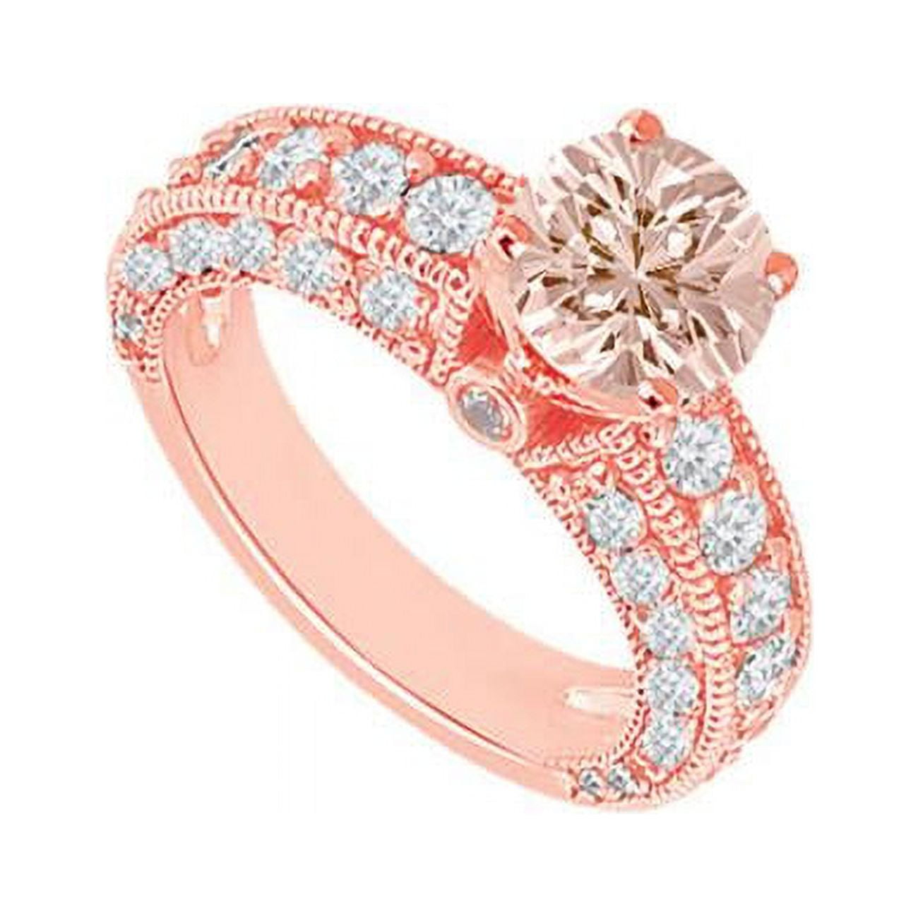 Fine Jewelry Vault UBJS1040AAGVRCZMG Mil grain Design Prong Set ...