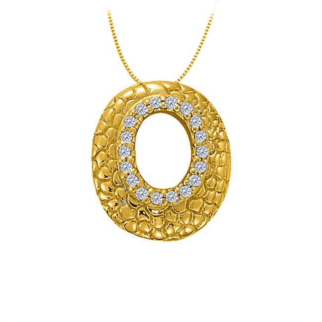 Fine Jewelry Vault UBNPD31929Y14D Diamond Oval Shaped Pendant in 14K ...
