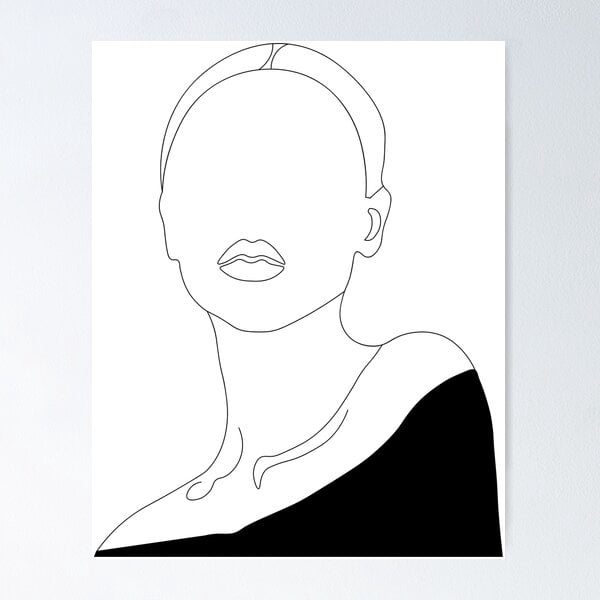 Fine Line Art Women Poster Wall Art, Modern Wall Decor For Living Room ...