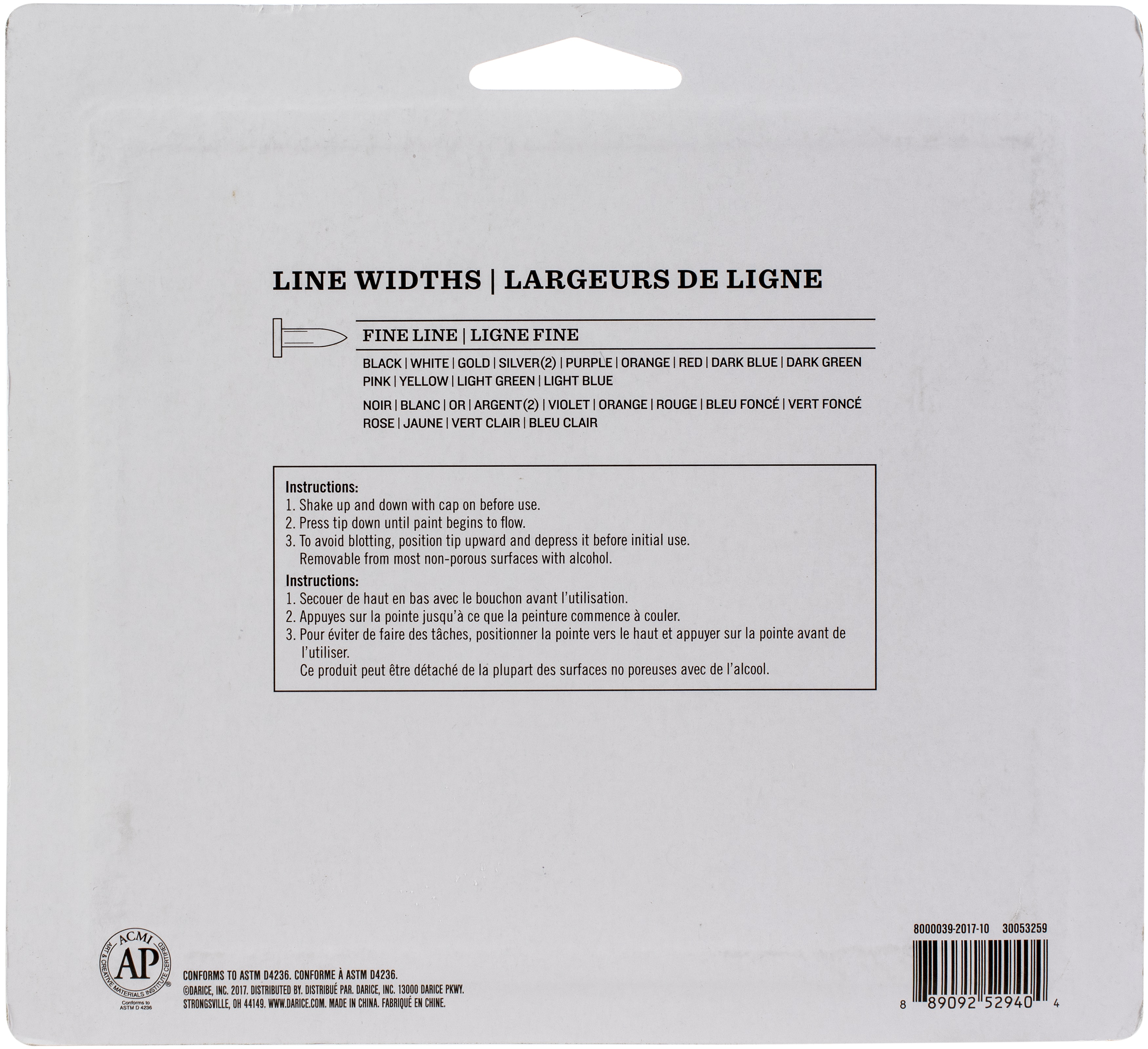 Fine Line Paint Pen Set 14/Pkg-Assorted Colors - Walmart.com