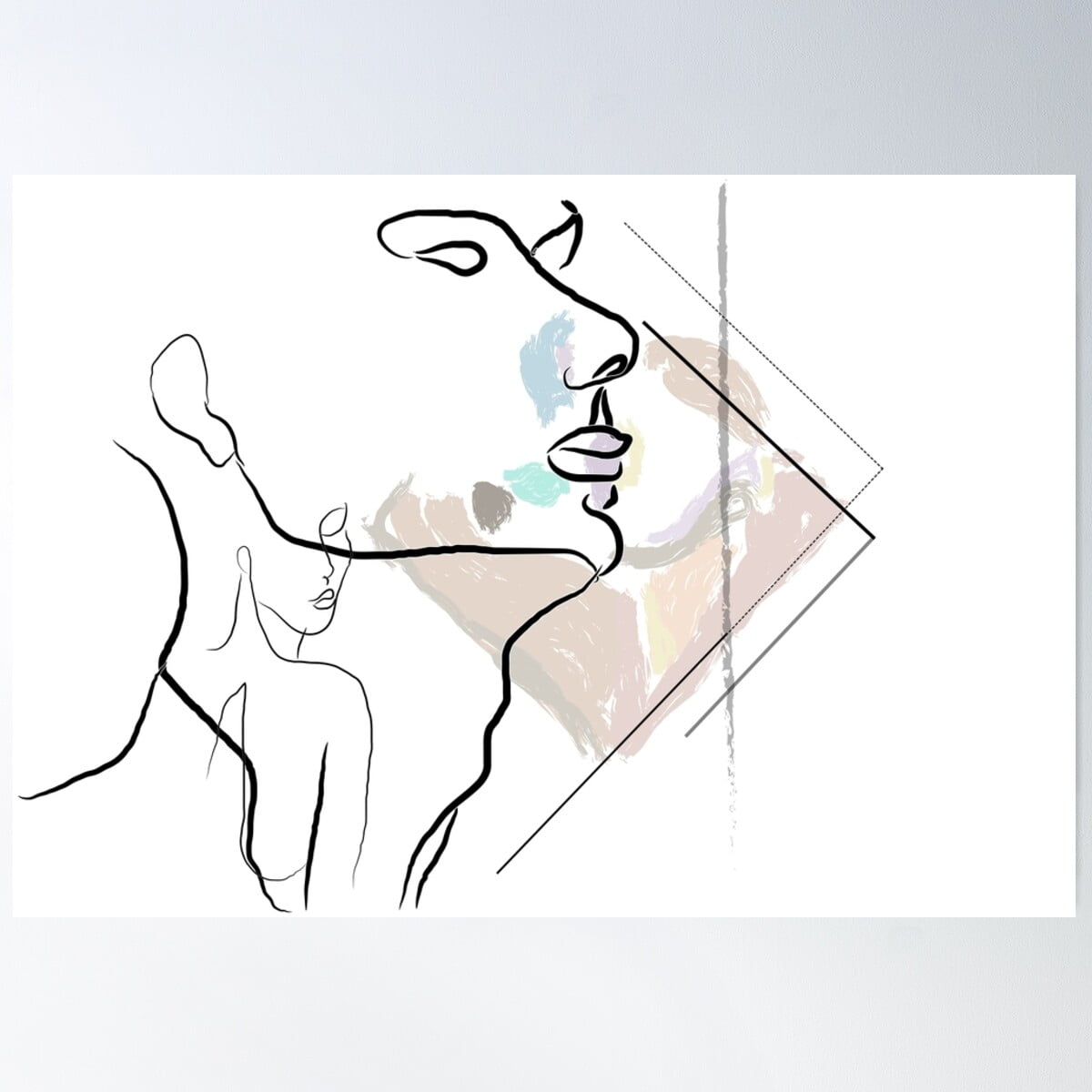 Fine Line Poster Wall Art, Modern Wall Decor For Living Room Bedroom ...