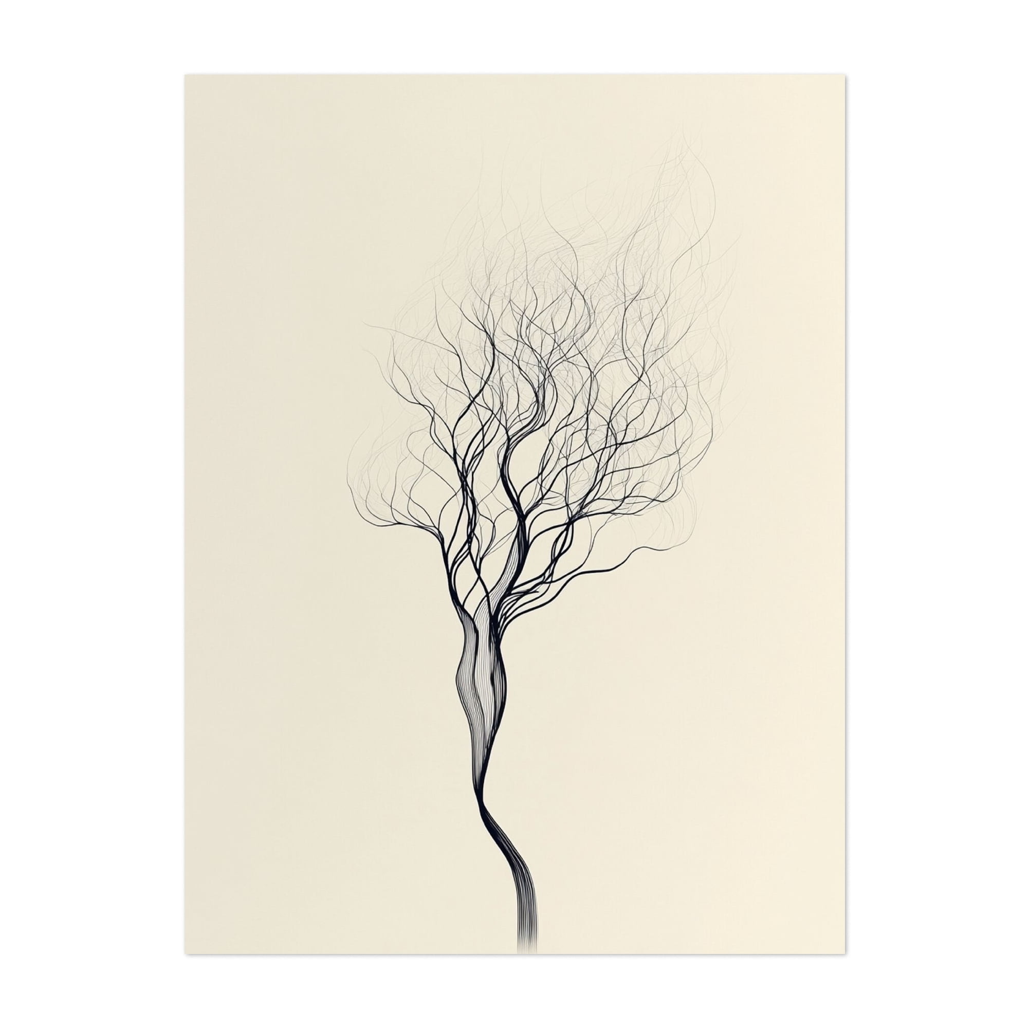Fine Line Tree Art - Line Drawing Unframed Wall Art Print 8 x 10 inches ...