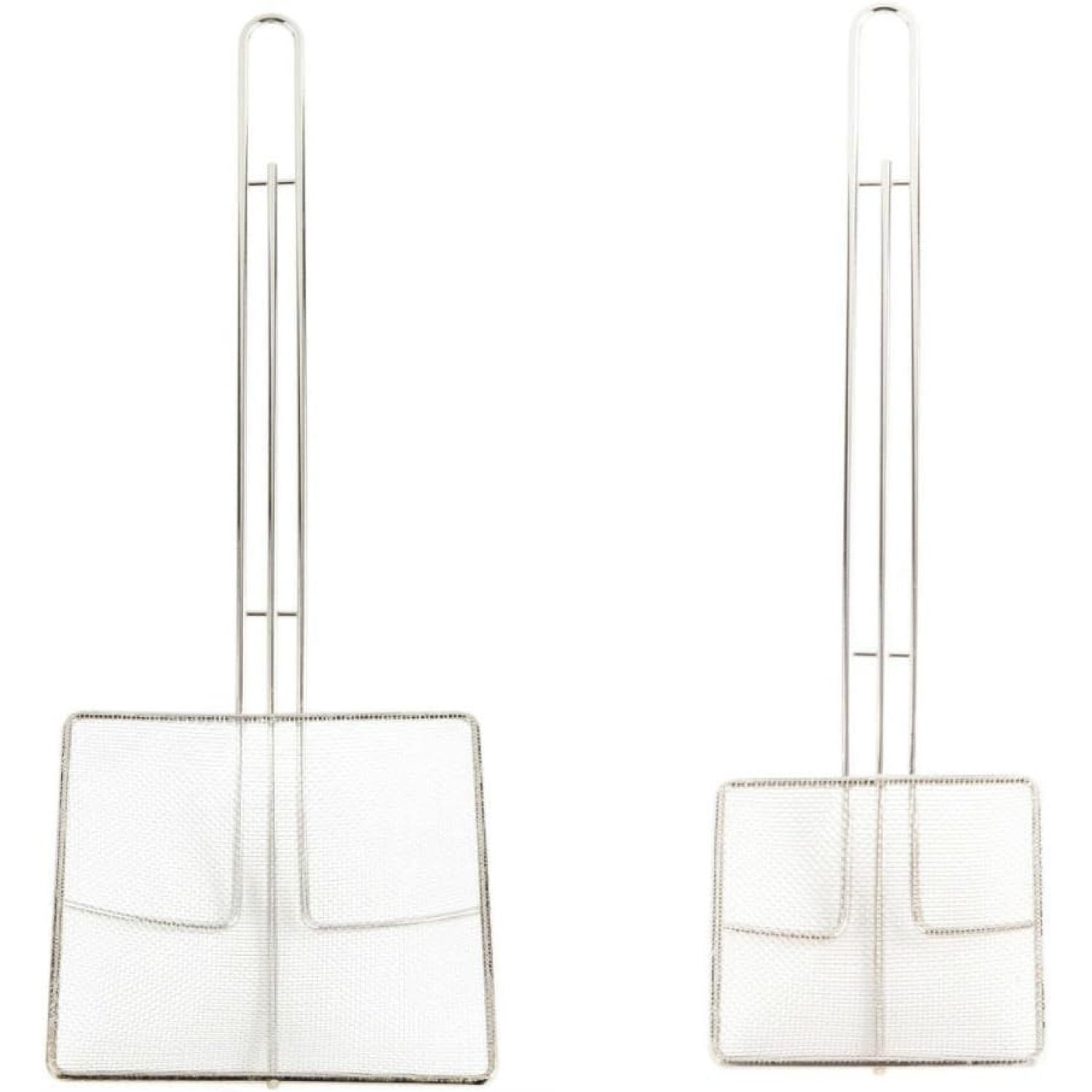 Fine Mesh Deep Fryer Oil Skimmer/Strainer – Professional Set of Two ...