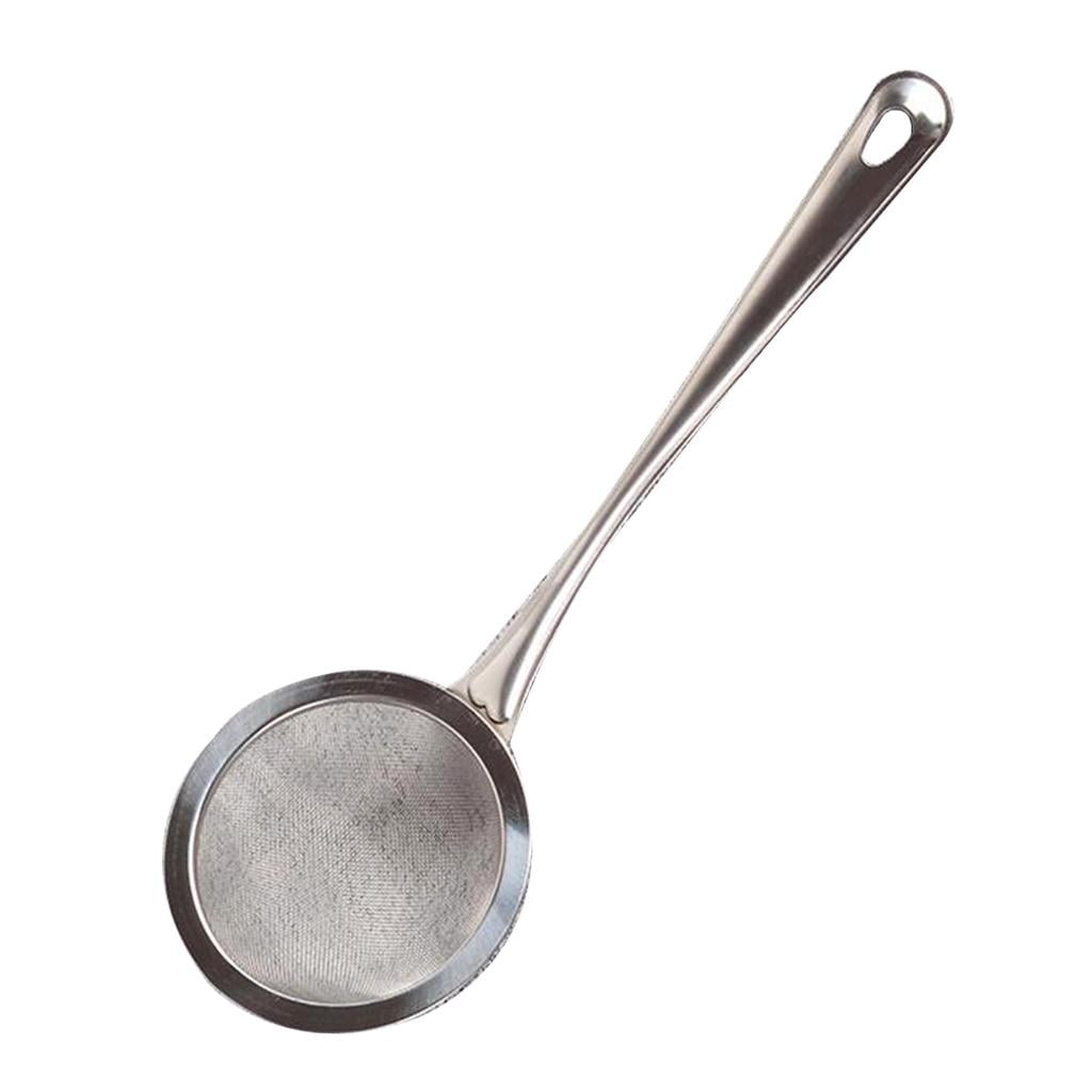 Fine Mesh Food Strainer, Flat Spoon Stainless Steel Kitchen Colander ...